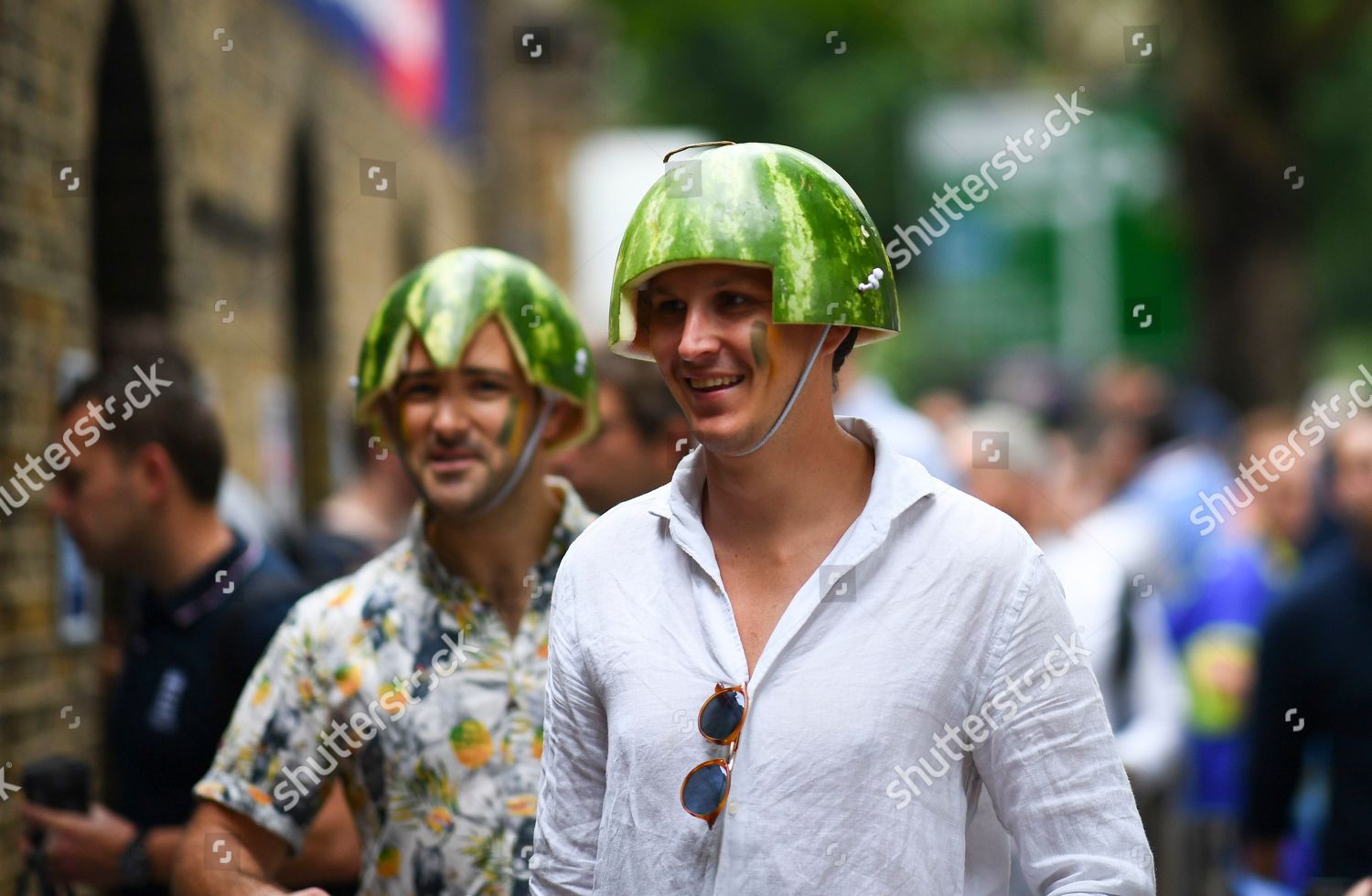 Fans Arrive Wearing Watermelons On Their Editorial Stock Photo - Stock ...