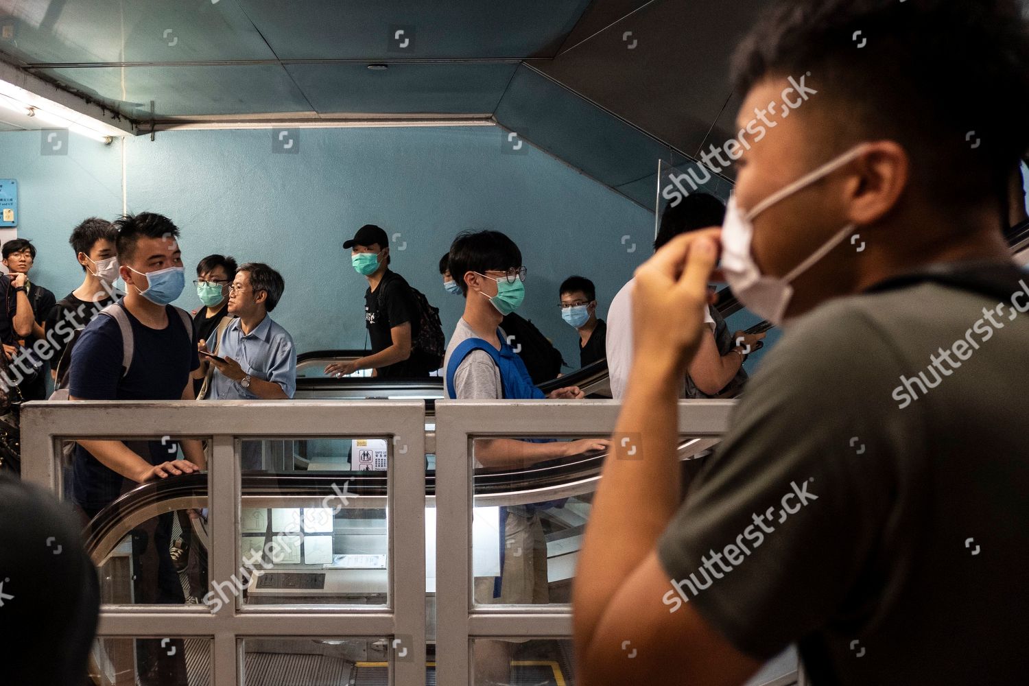 Protesters Face Masks During Demonstration Hundreds Editorial Stock ...