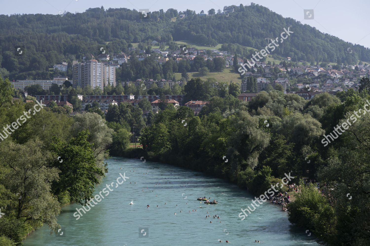 People Enjoy Swim Aare River During Editorial Stock Photo - Stock Image ...