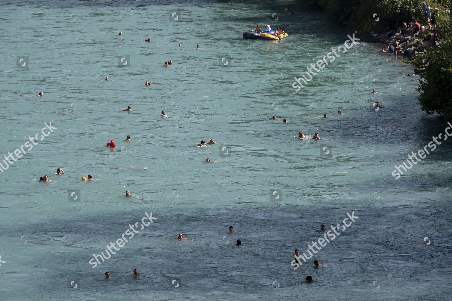 People Enjoy Swim Aare River During Editorial Stock Photo - Stock Image ...