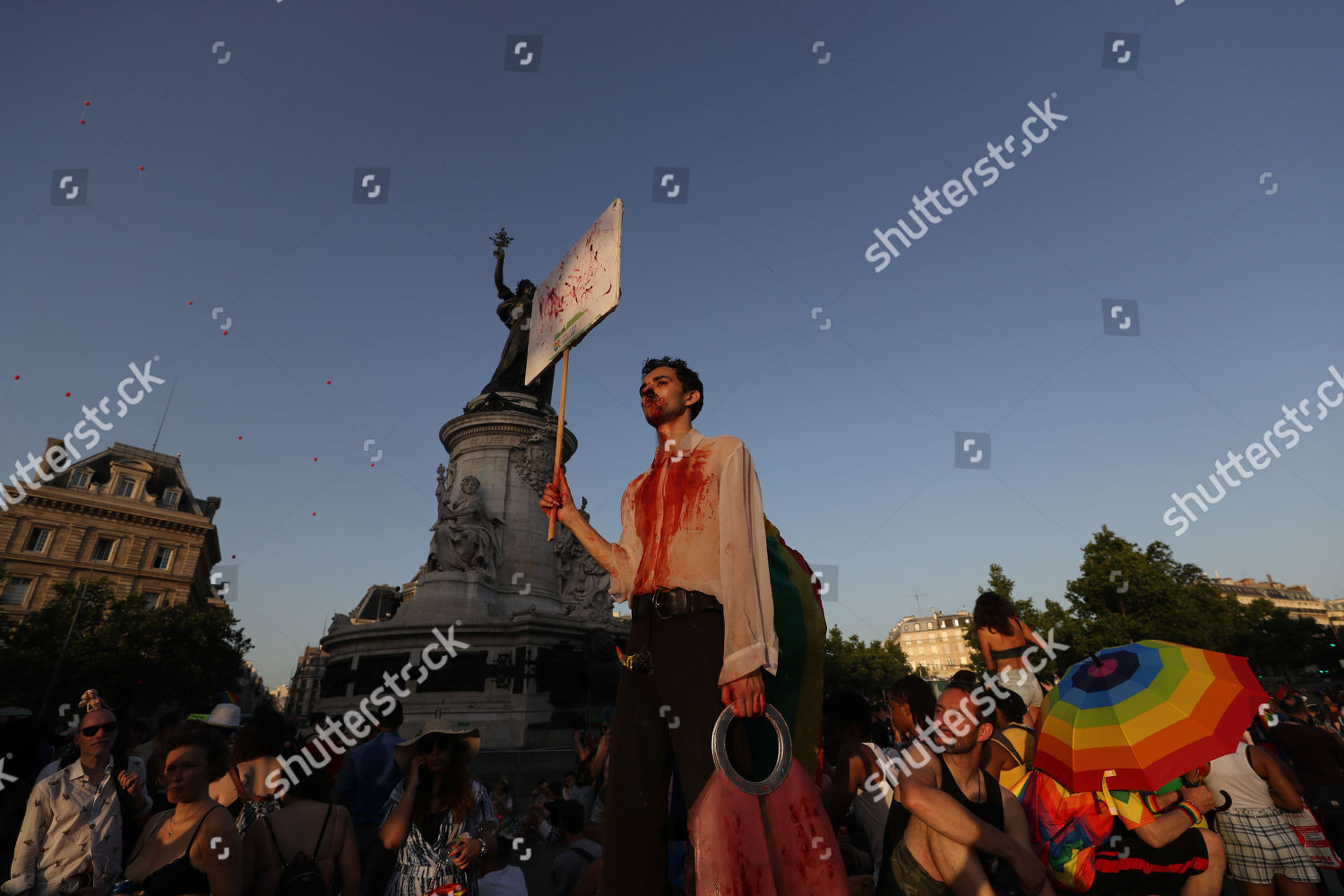 People Celebrate Paris Pride Parade Editorial Stock Photo - Stock Image ...