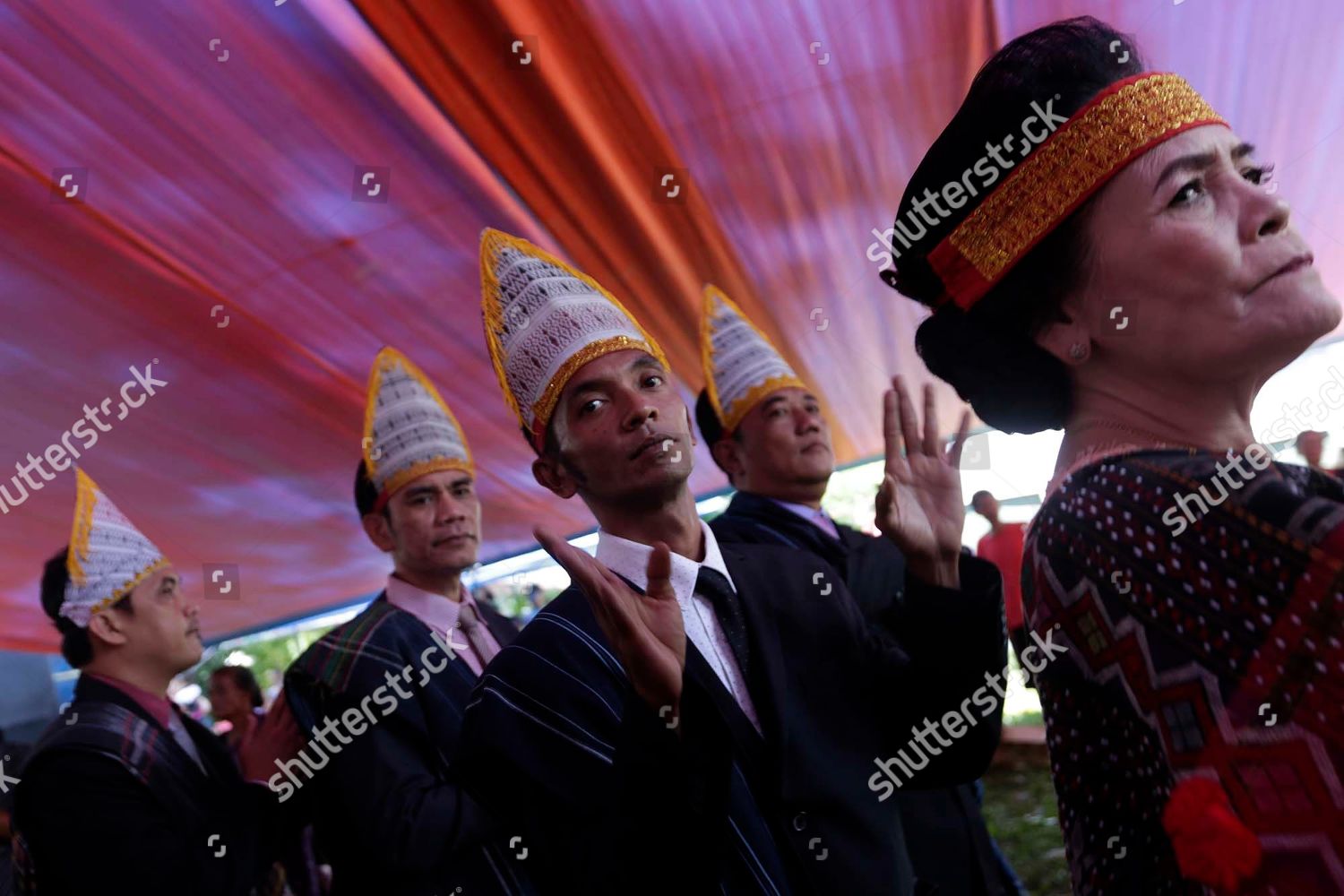 Family Members Perform Traditional Tortor Dance Editorial Stock Photo ...