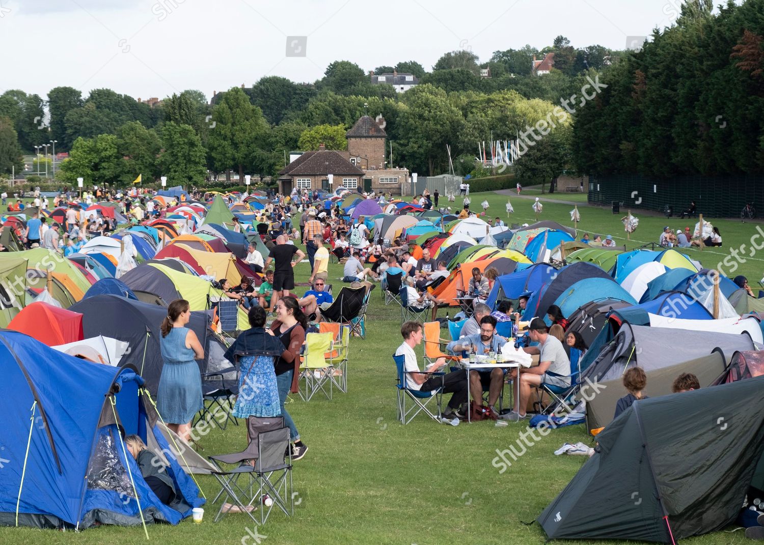Tennis Fans Camping Queue Editorial Stock Photo - Stock Image ...