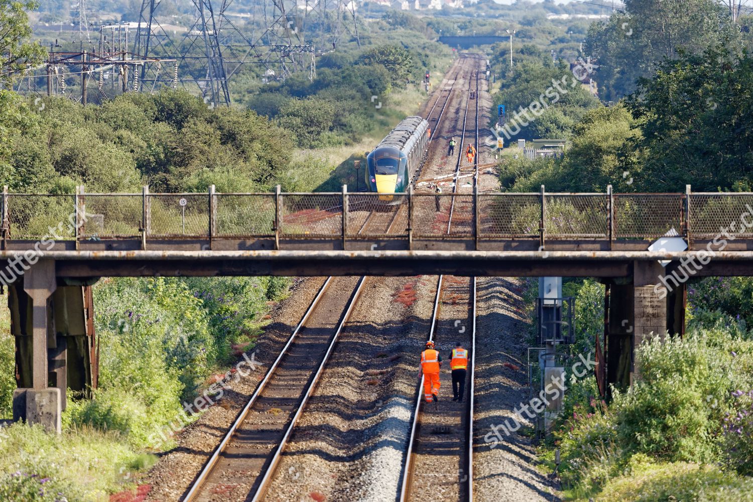 Stranded Train On Tracks Near Margam Editorial Stock Photo - Stock ...