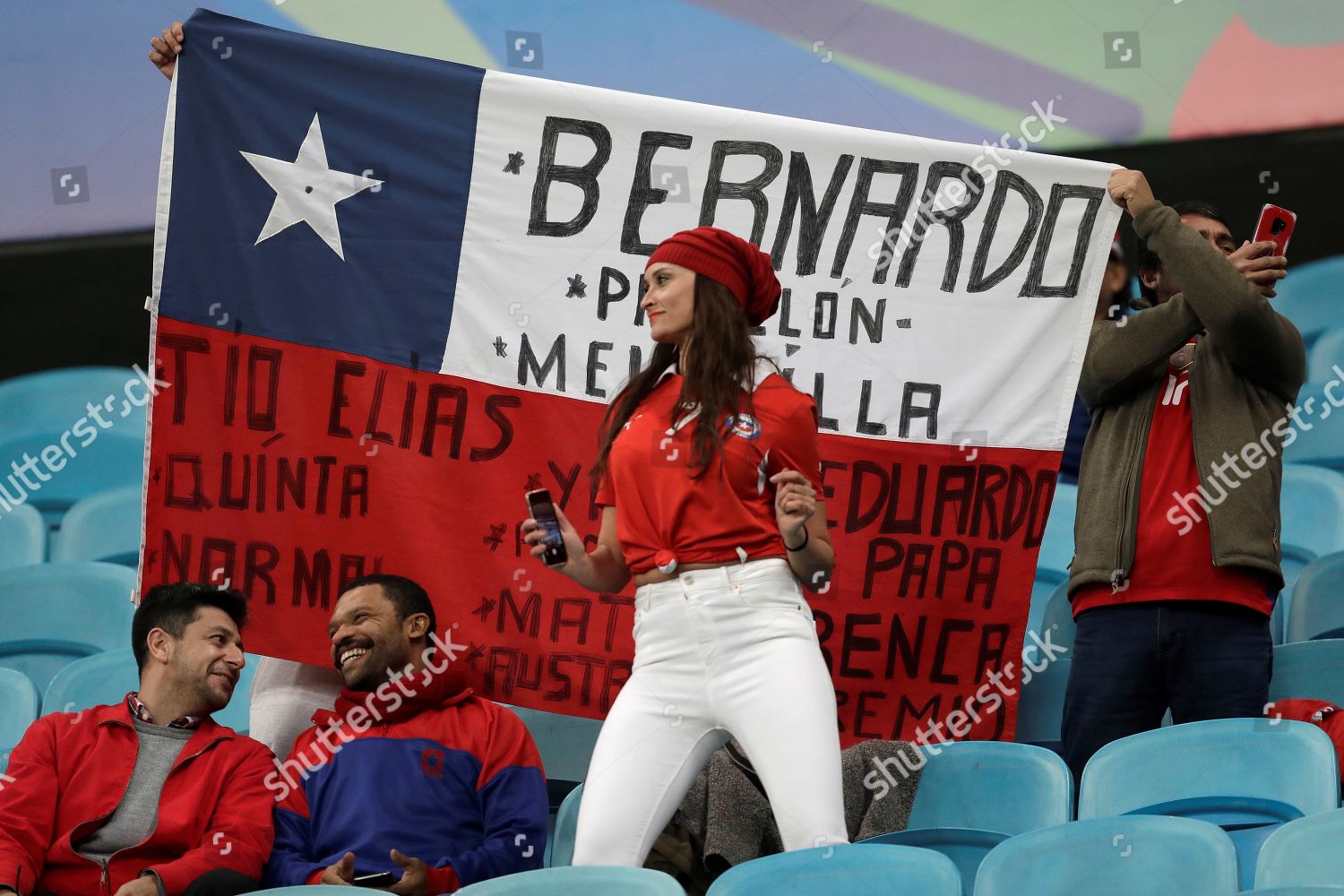 Chilean Fans Cheer Their Team Before Editorial Stock Photo - Stock ...
