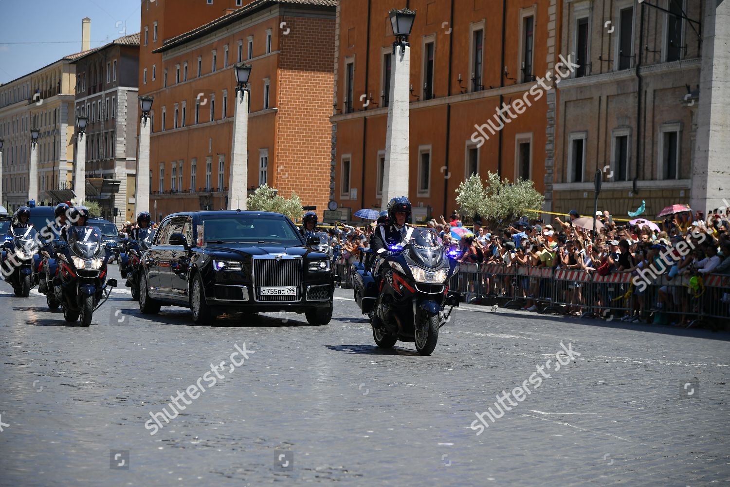 Motorcade Russian President Vladimir Putin Passes Editorial Stock Photo ...