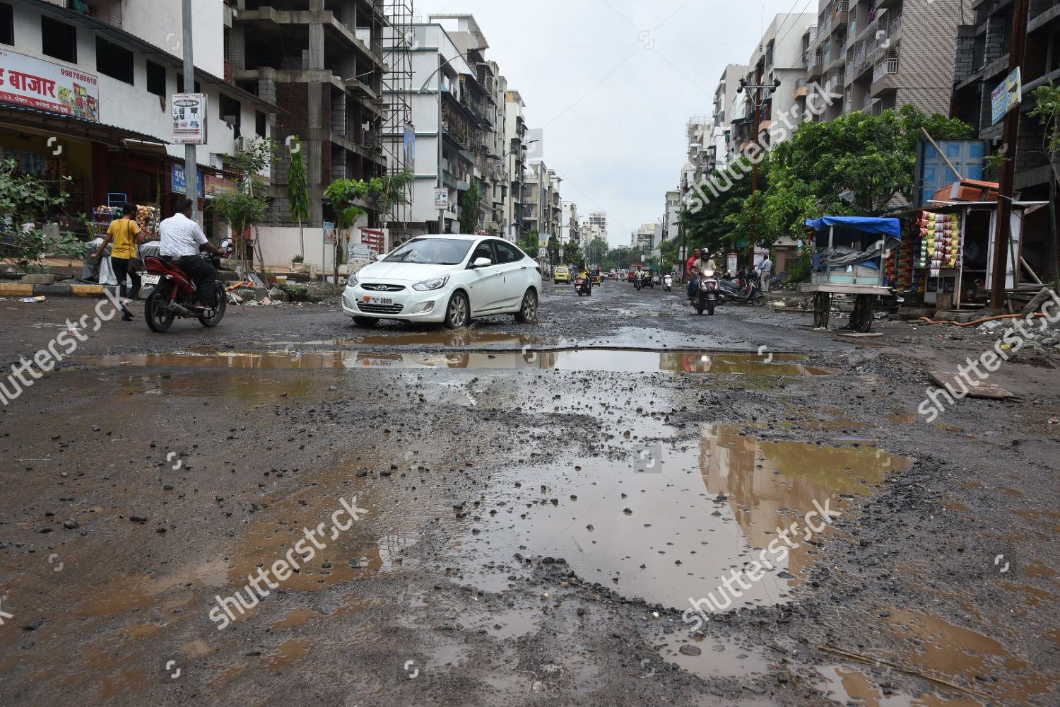 Huge Potholes Appear After Heavy Rain Editorial Stock Photo - Stock ...