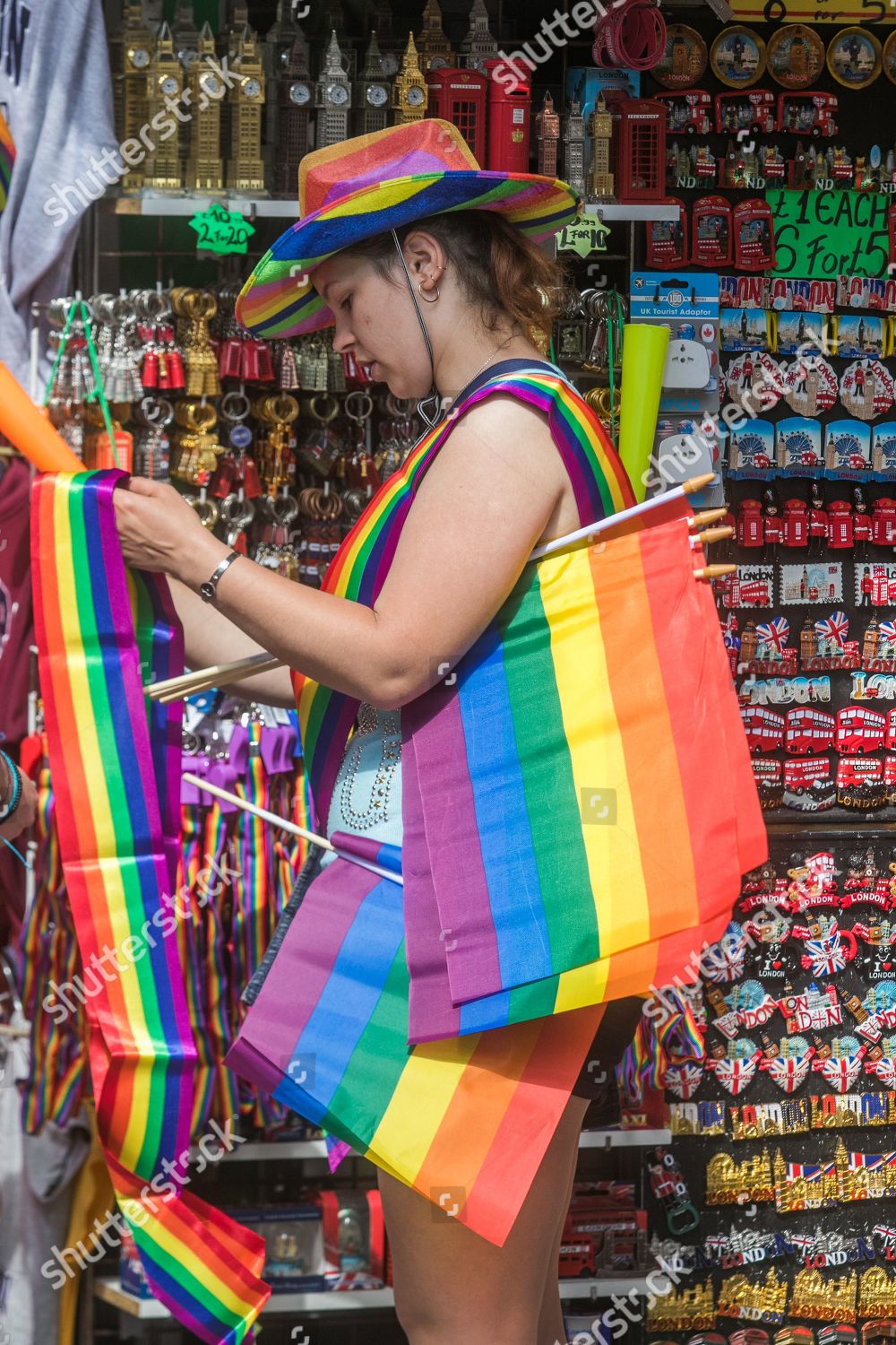 Vendor Oxford Street Selling Rainbow Flags Editorial Stock Photo ...