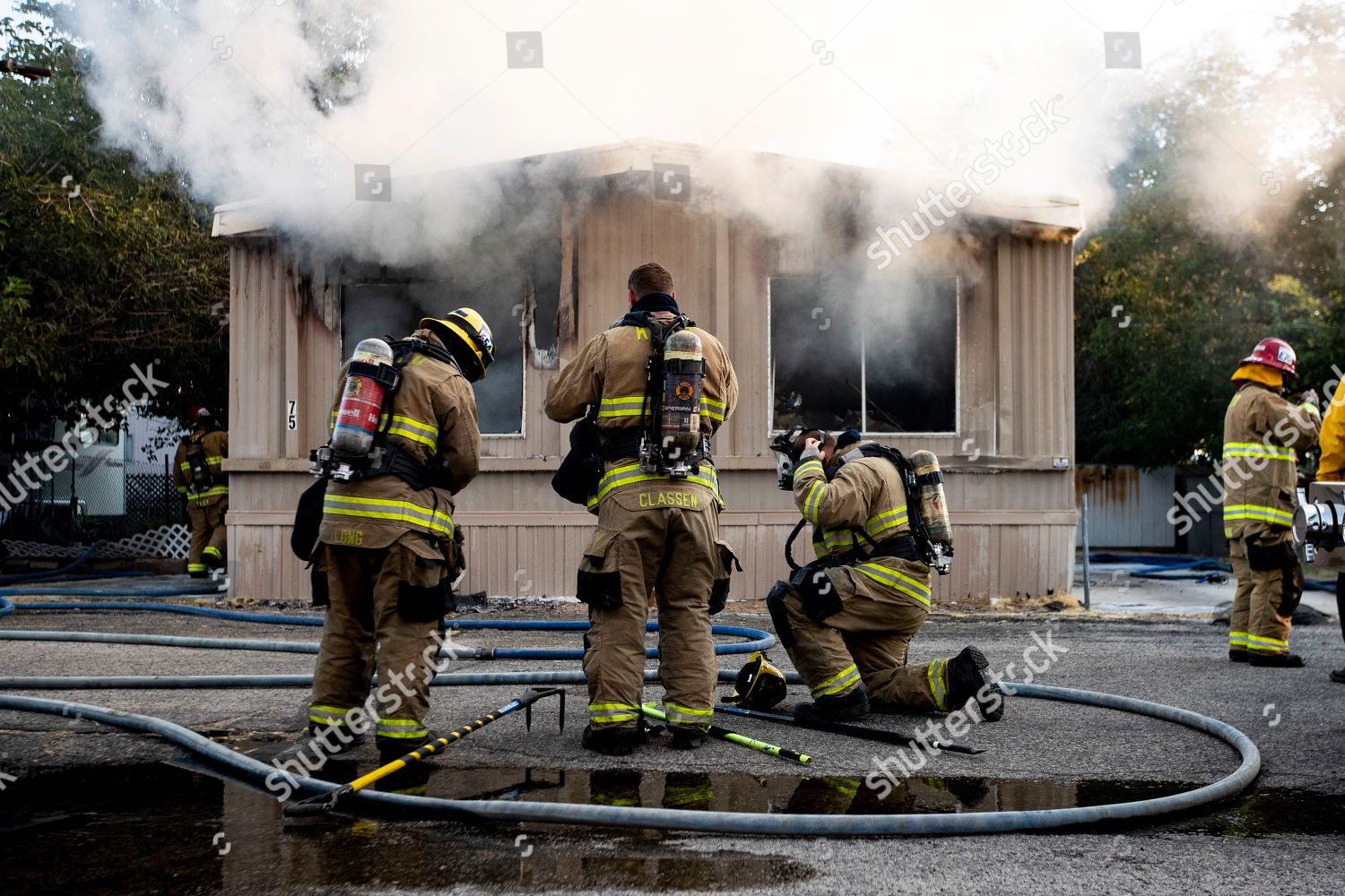 Firefighters Put Out Electrical Fire According Editorial Stock Photo ...
