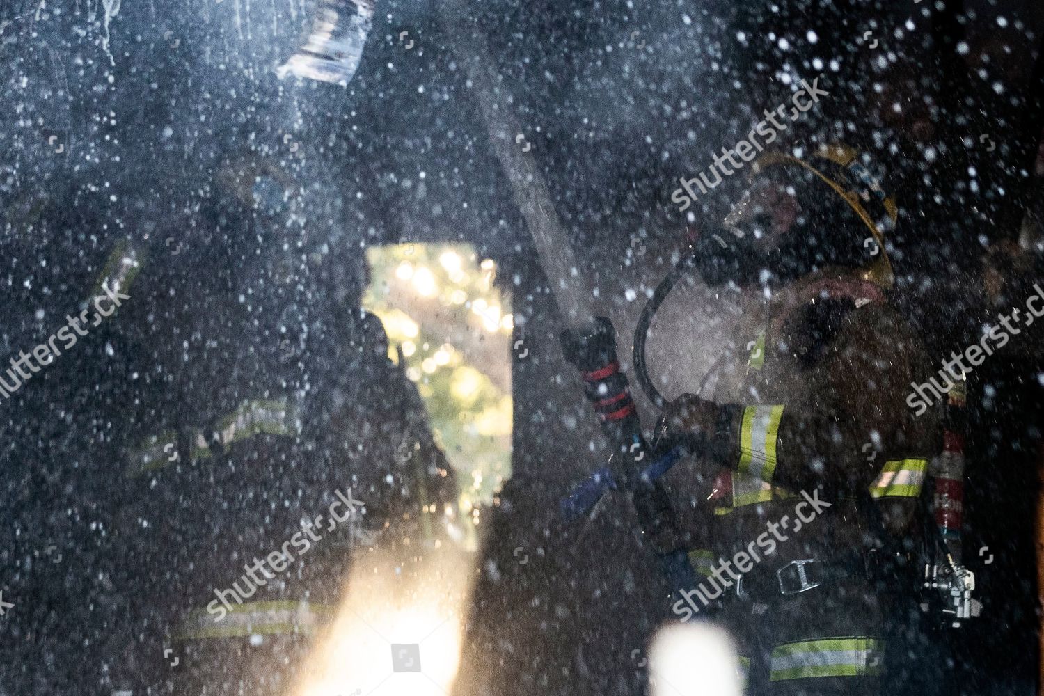 Firefighters Put Out Electrical Fire According Editorial Stock Photo ...