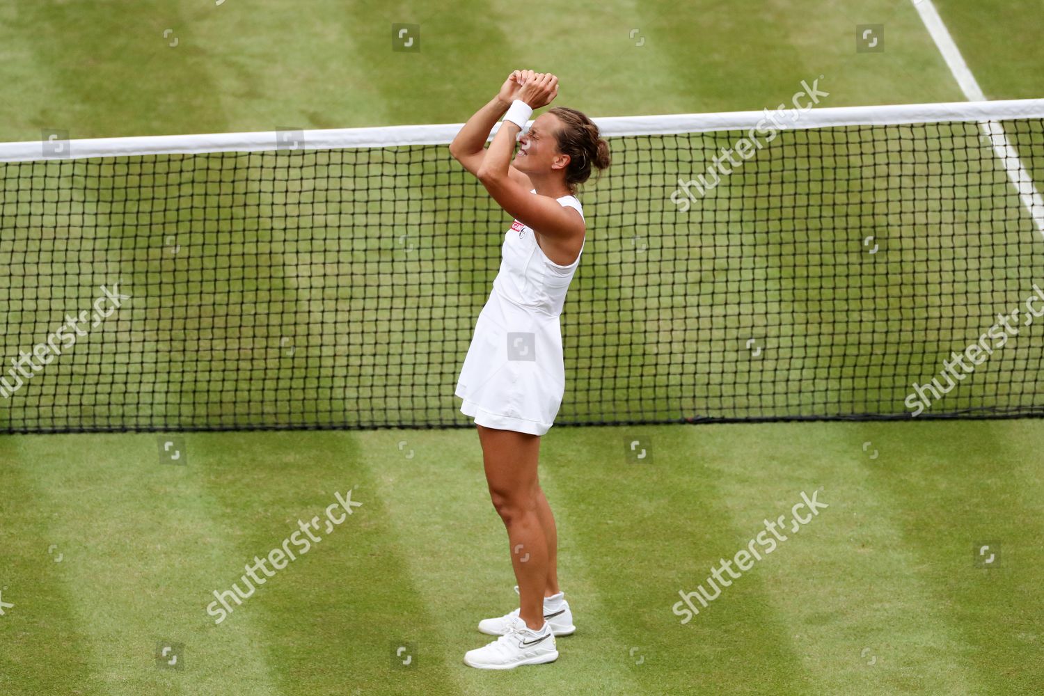 Barbora Strycova Celebrates After Victory Her Editorial Stock Photo ...