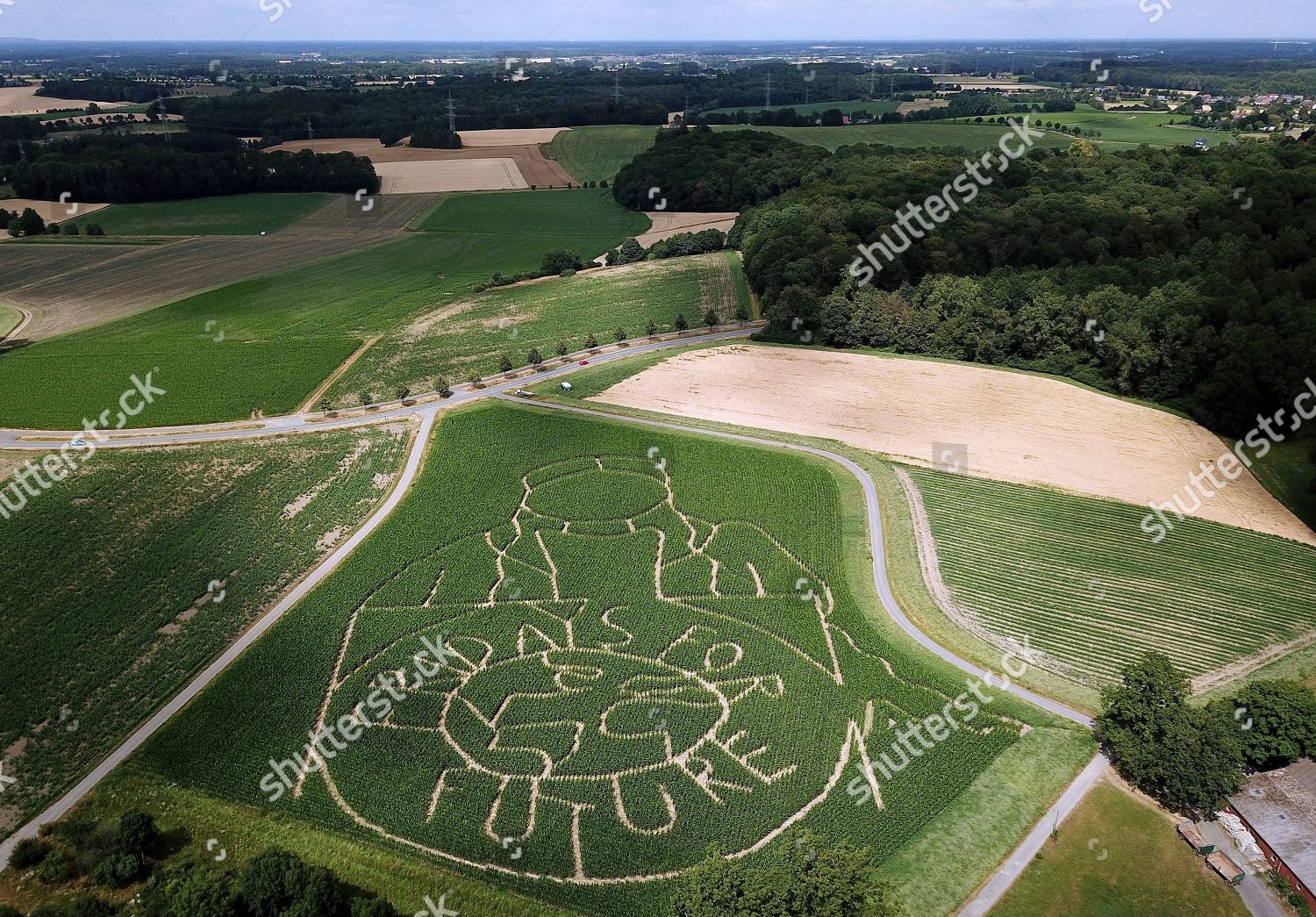Aerial Picture Taken Drone Labyrinth Corn Editorial Stock Photo - Stock ...