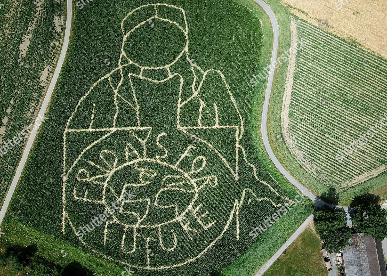 Aerial Picture Taken Drone Labyrinth Corn Editorial Stock Photo - Stock ...
