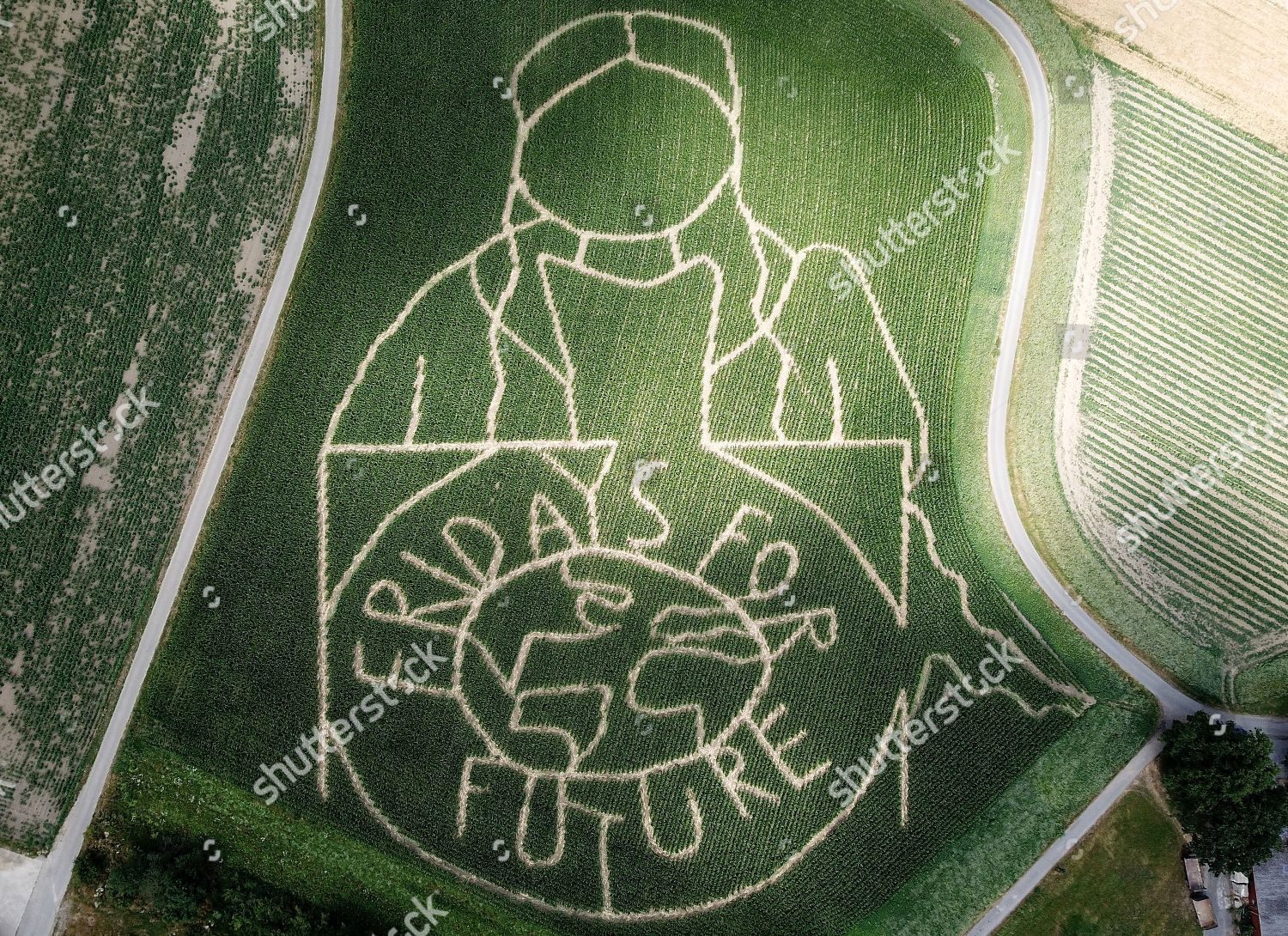 Aerial Picture Taken Drone Labyrinth Corn Editorial Stock Photo - Stock ...