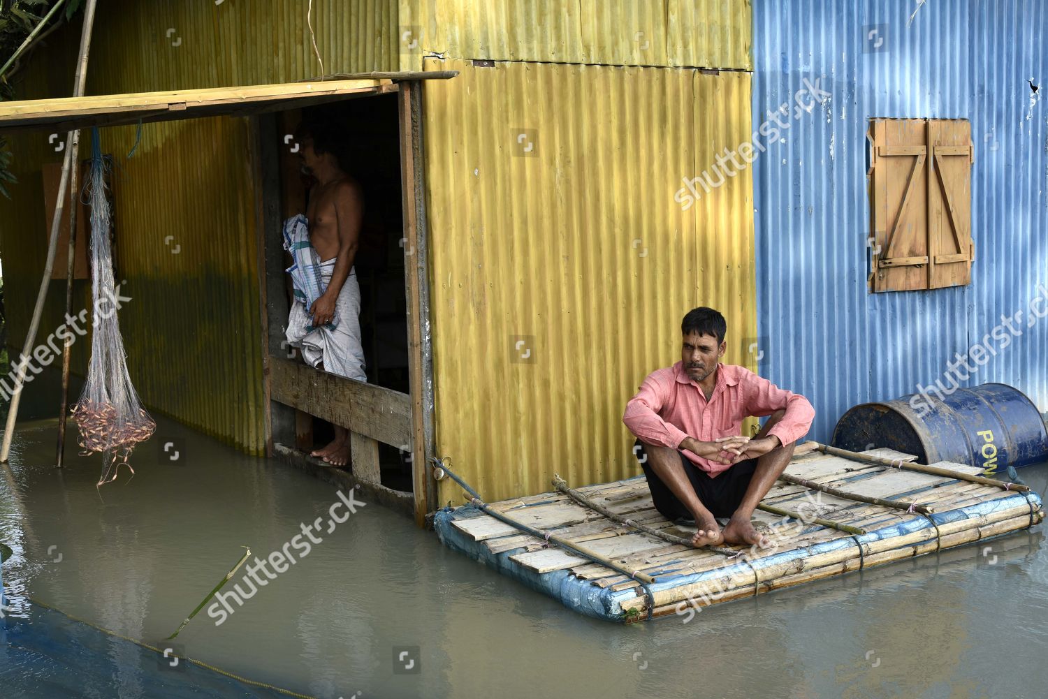 Man Takes Shelter On Raft Man Editorial Stock Photo - Stock Image ...