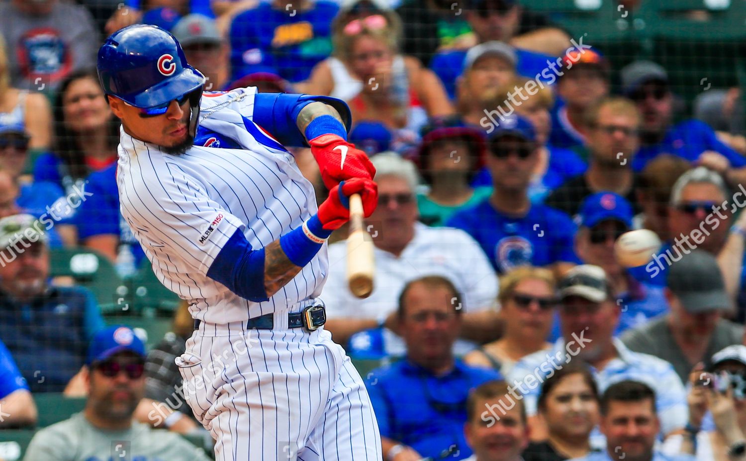 Chicago Cubs Shortstop Javier Baez Singles Editorial Stock Photo ...