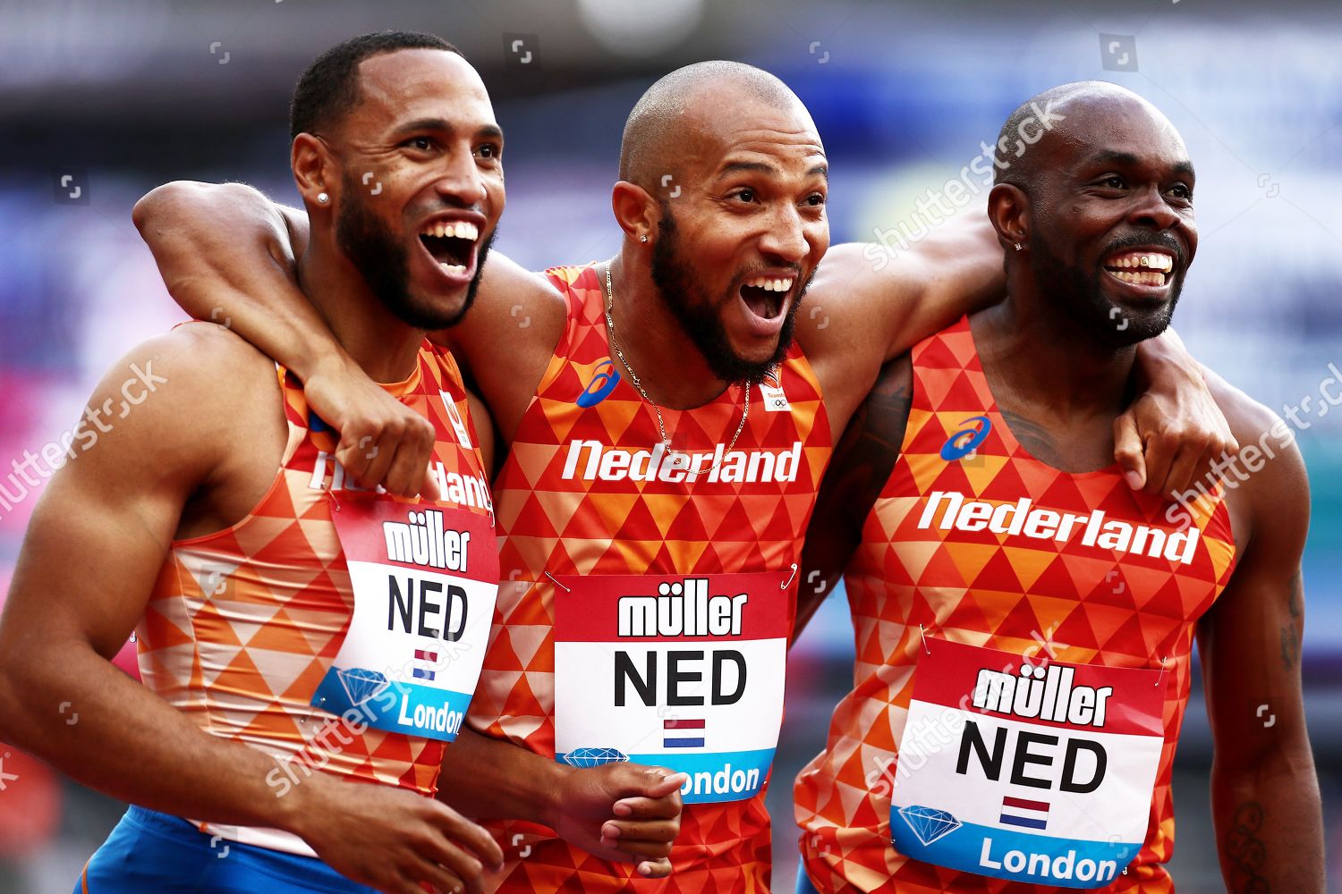 Netherlands 4x100m Relay Team Celebrate Their Editorial Stock Photo ...