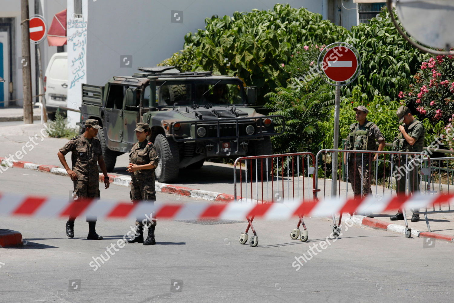 Tunisian Soldiers Stand Guard Outside Military Editorial Stock Photo ...