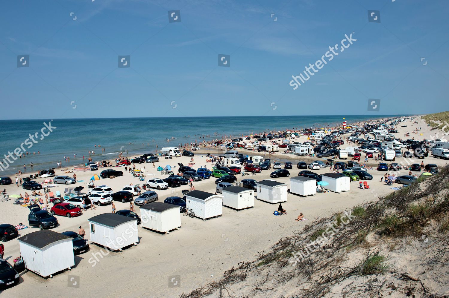 Beach Blokhus Packed Visitors Enjoying Water Editorial Stock Photo ...