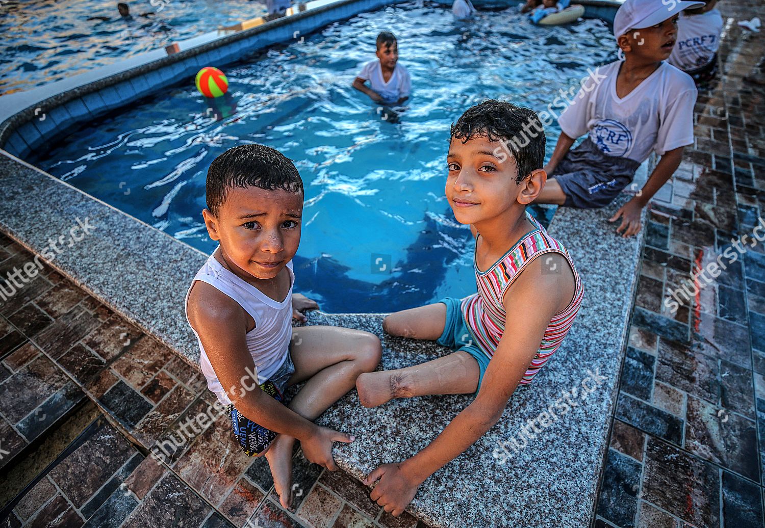 PALESTINIAN AMPUTEE CHILDREN PLAY SWIMMING POOL Editorial Stock Photo ...