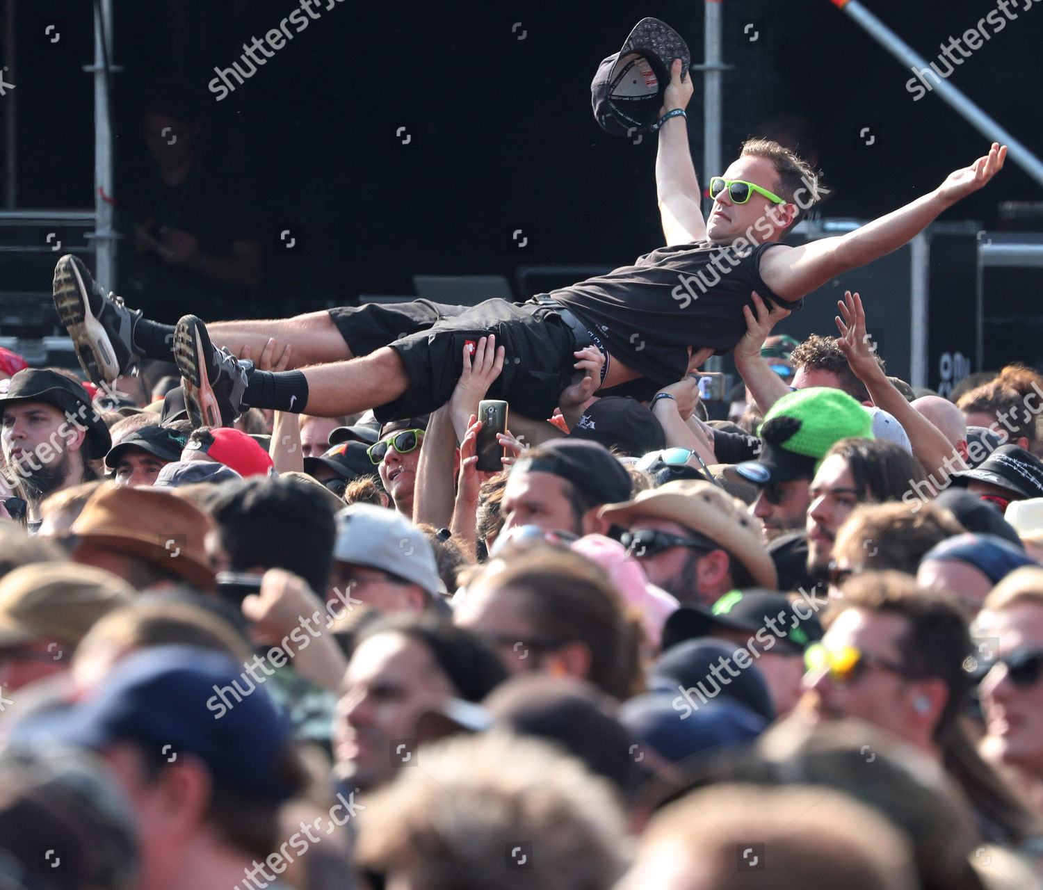Festivalgoer Crowd Surfs During Concert Wacken Editorial Stock Photo ...