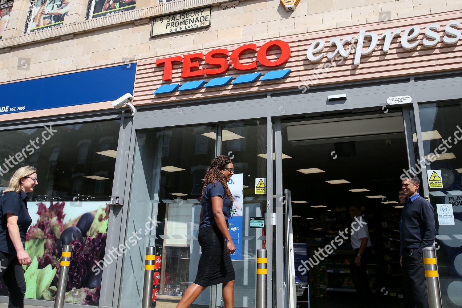 Shoppers Outside Tesco Express On Green Editorial Stock Photo - Stock ...