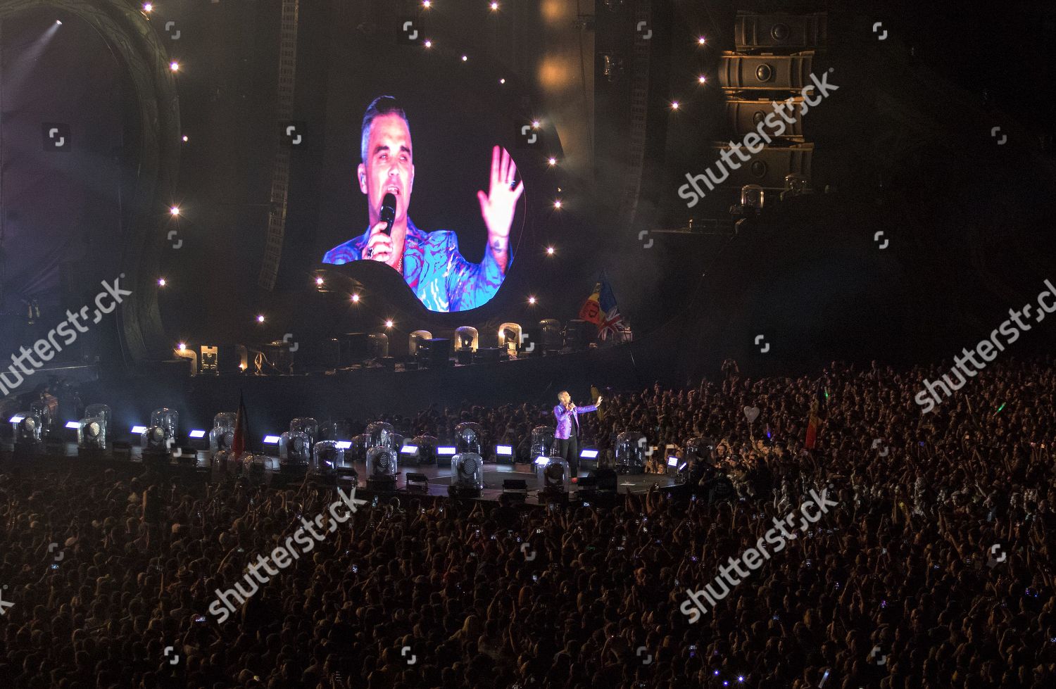 Robbie Williams Performs On Main Stage Editorial Stock Photo - Stock ...