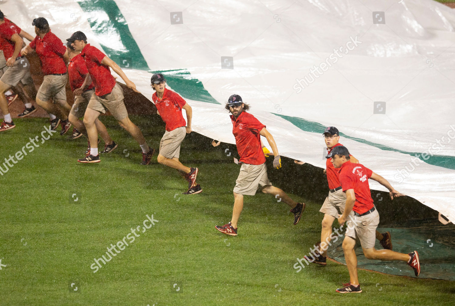 Fenway Park Grounds Crew Members Pull Editorial Stock Photo - Stock ...