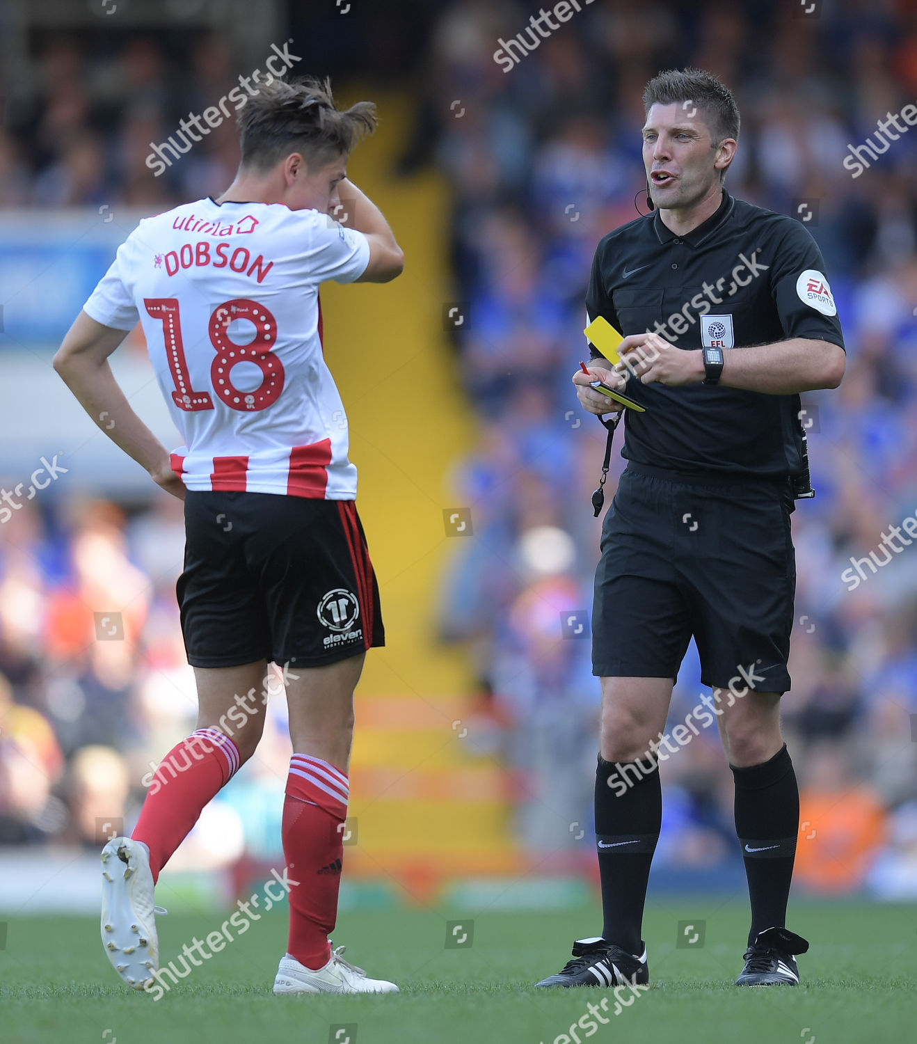 Referee Neil Hair Shows George Dobson Editorial Stock Photo - Stock ...