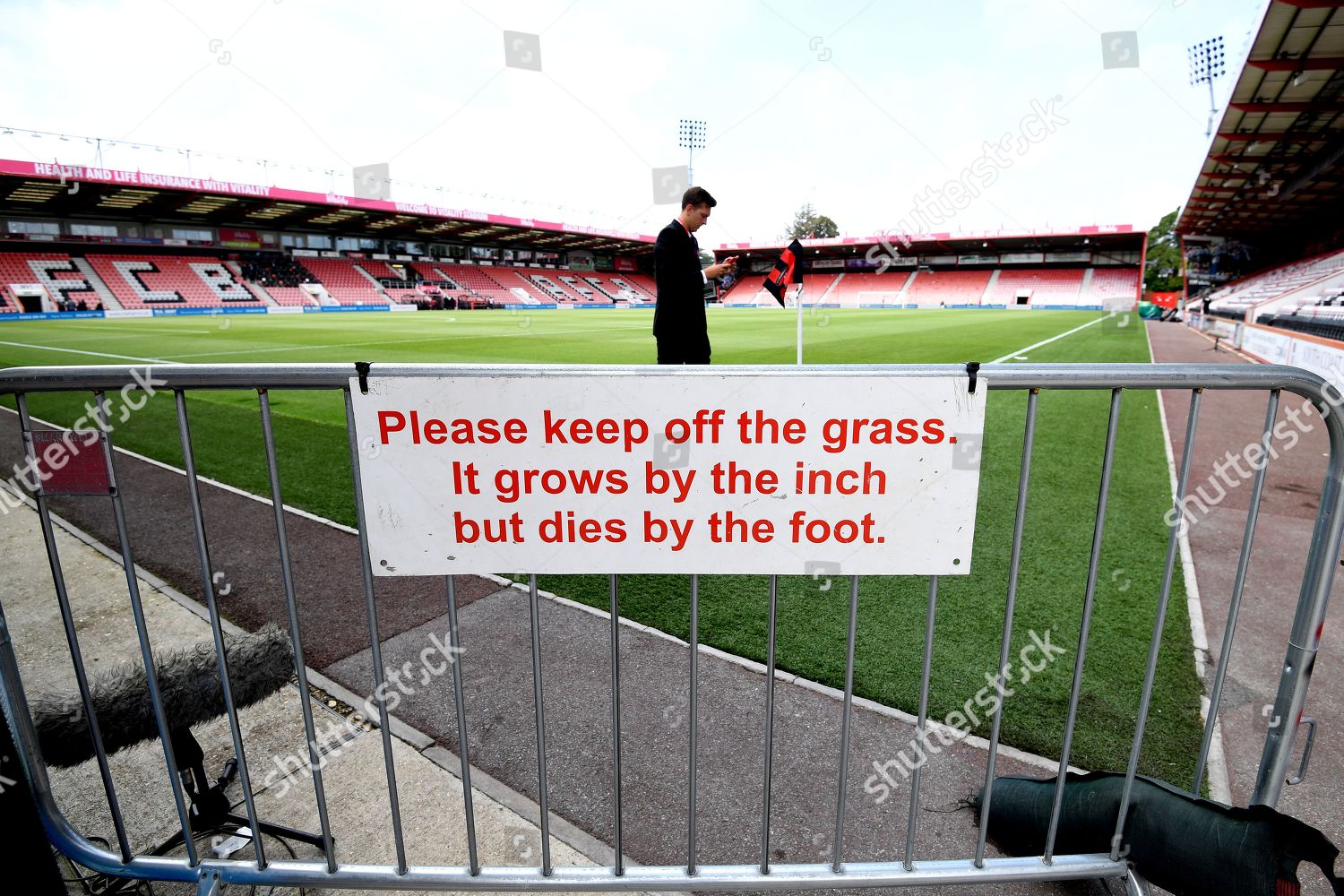 Sign Requesting Fans Keep Off Pitch Editorial Stock Photo - Stock Image ...