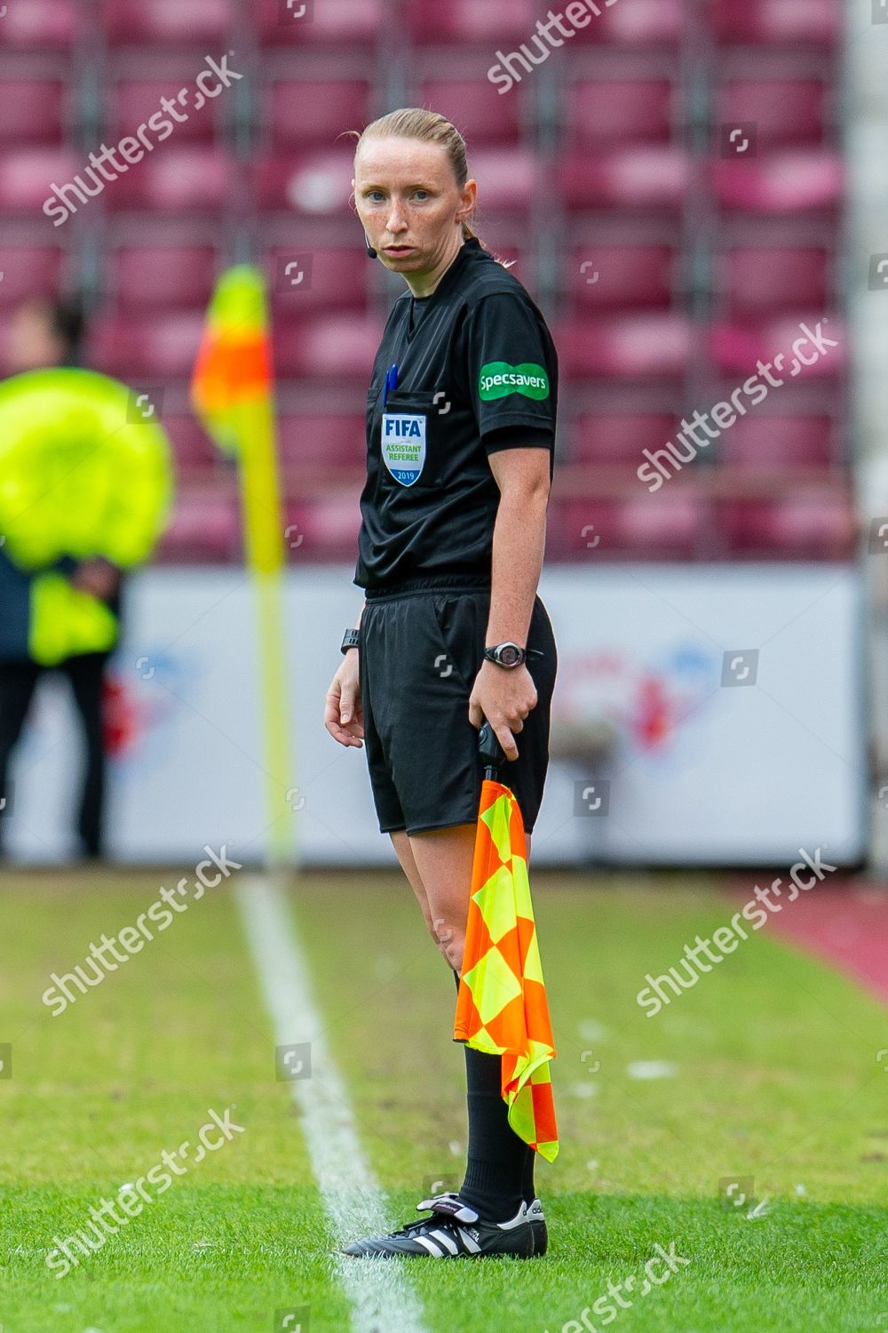 Assistant Referee Kylie Cockburn On Touchline Editorial Stock Photo ...