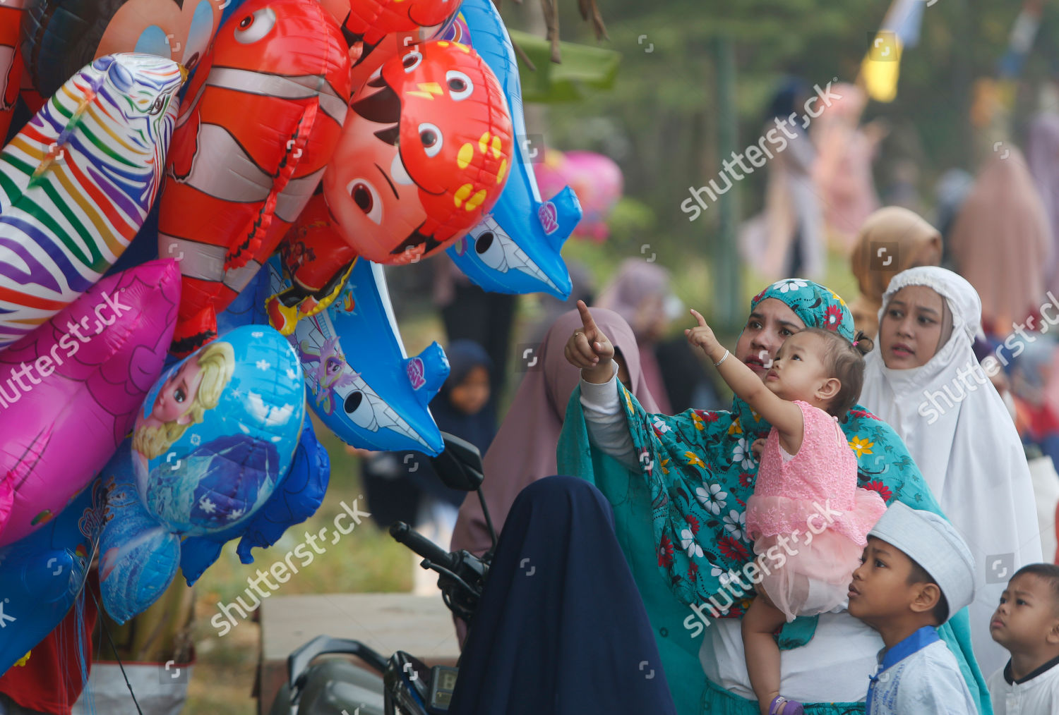 Indonesian Muslims Look Balloons During Eid Editorial Stock Photo ...