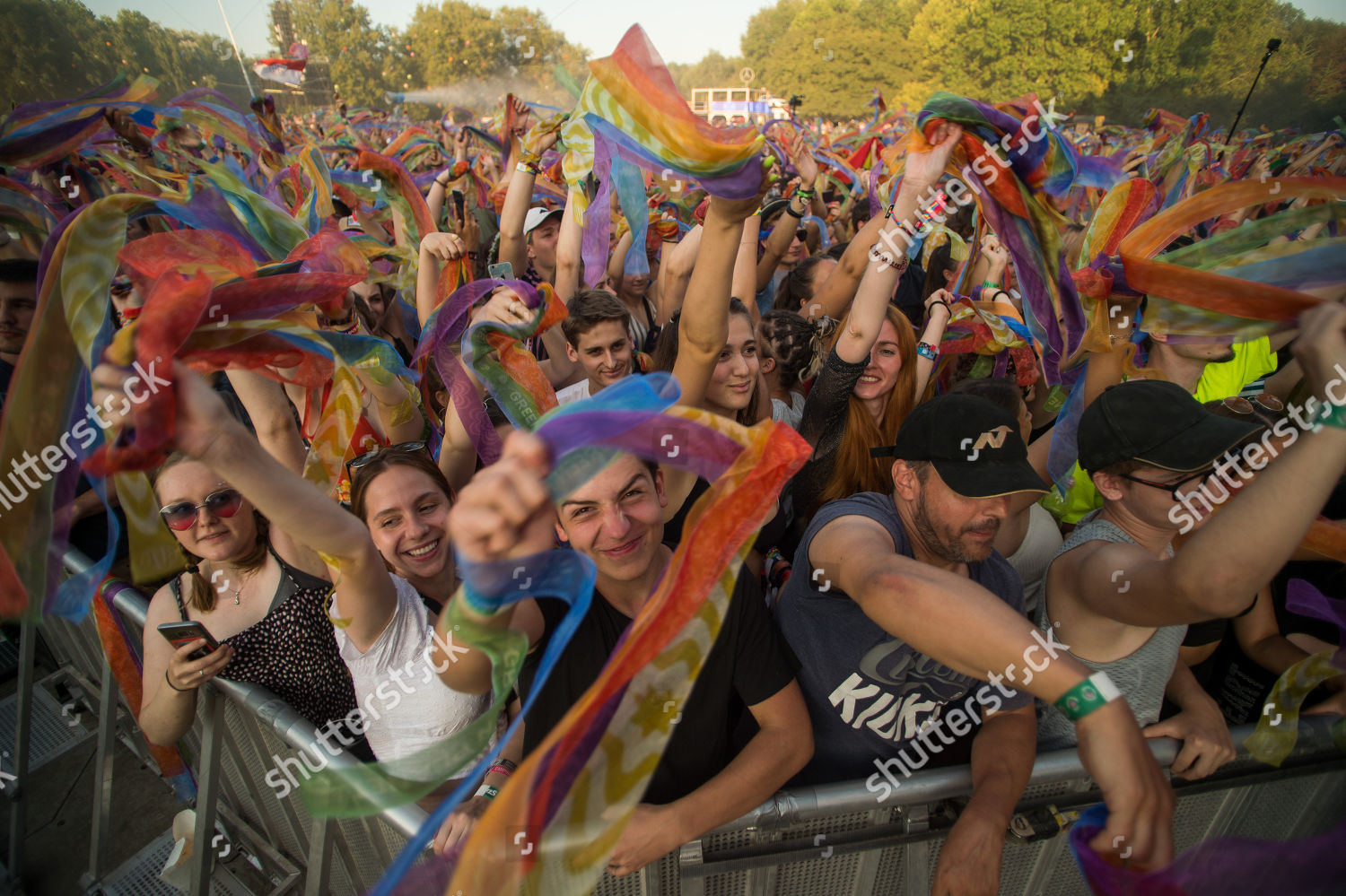 Festival Goers Attend Rainbow Party Sziget Editorial Stock Photo ...