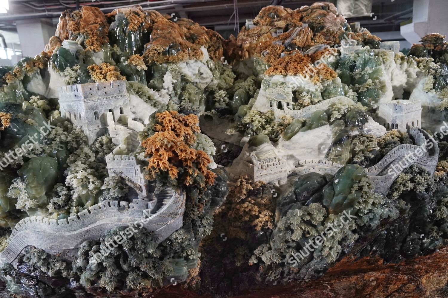 Visitors View Giant Jade Carving Work Editorial Stock Photo - Stock ...