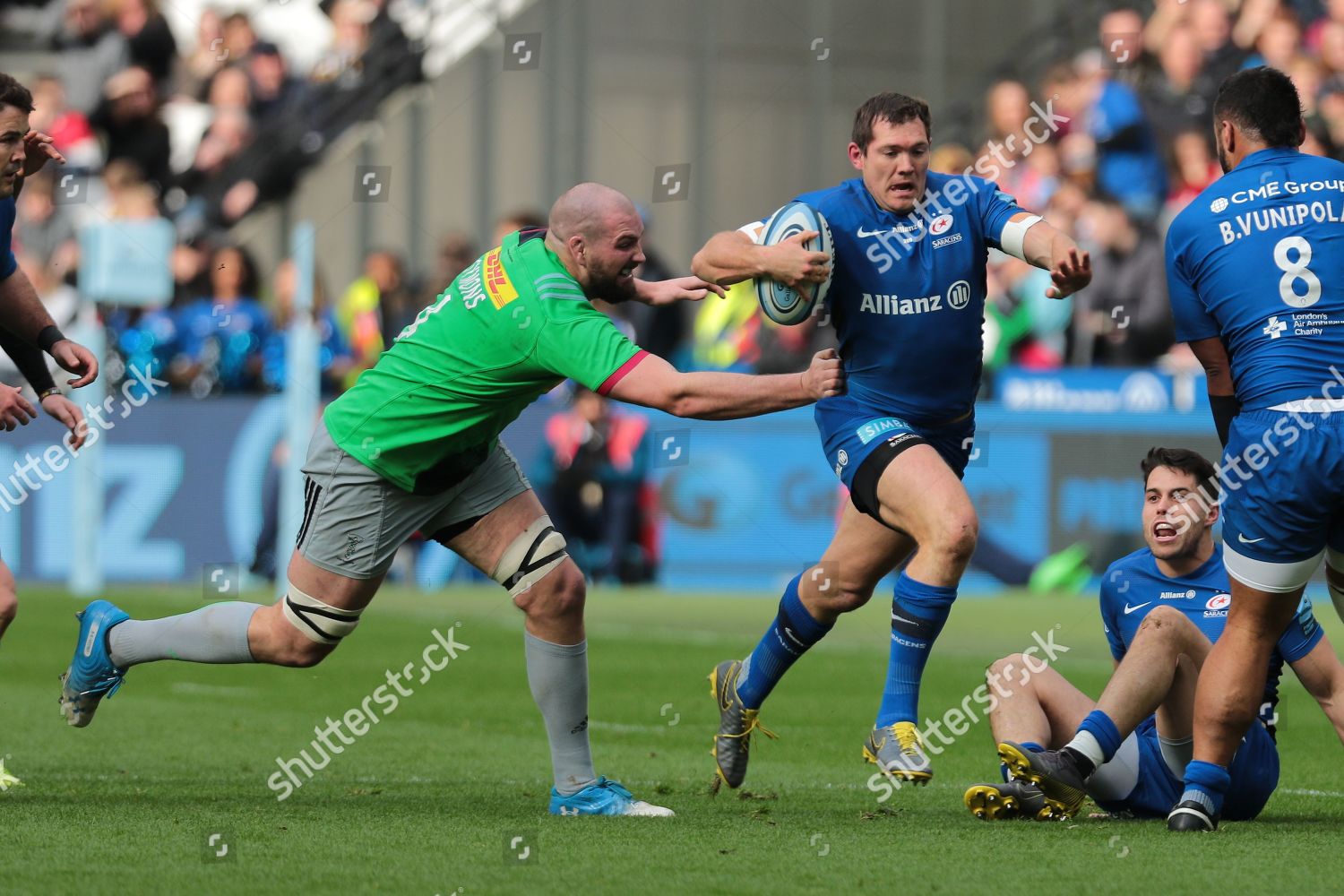 Matt Symons Harlequins Tackles Alex Goode Editorial Stock Photo - Stock ...