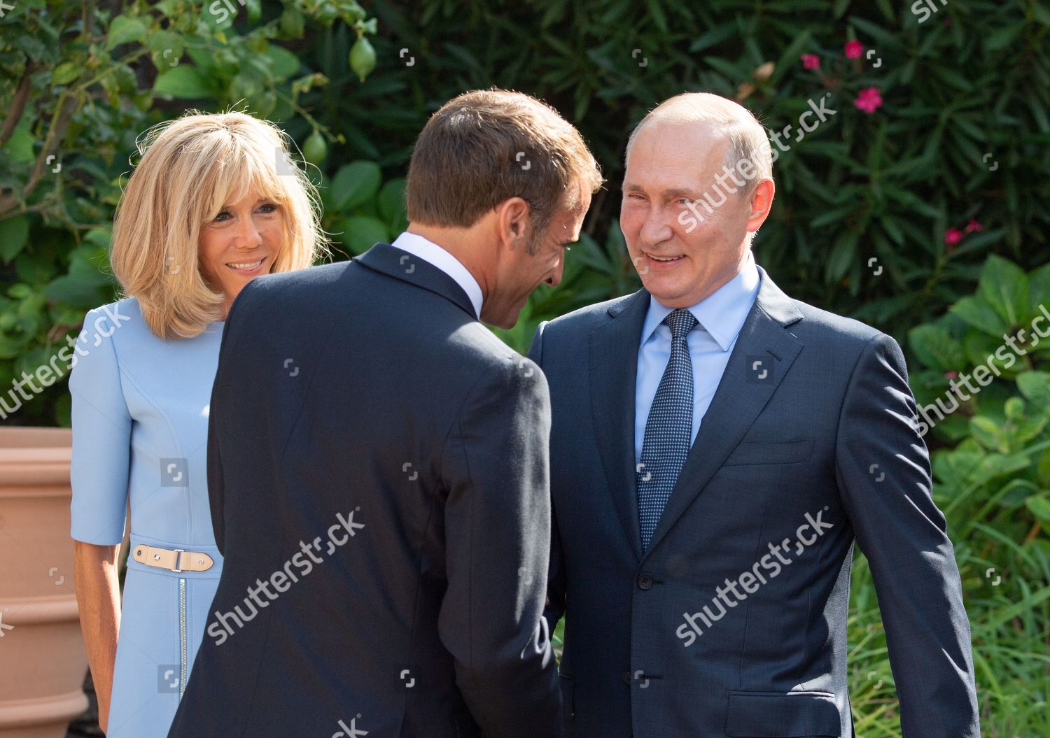 Brigitte Emmanuel Macron Talking Vladimir Putin Editorial Stock Photo ...