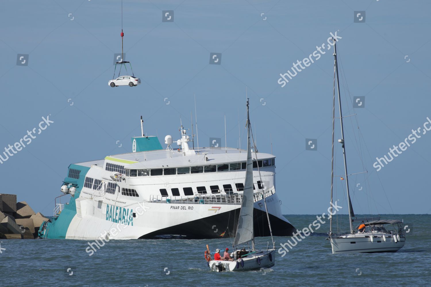 People Observe Unloading Vehicles Their Sailing Editorial Stock Photo ...