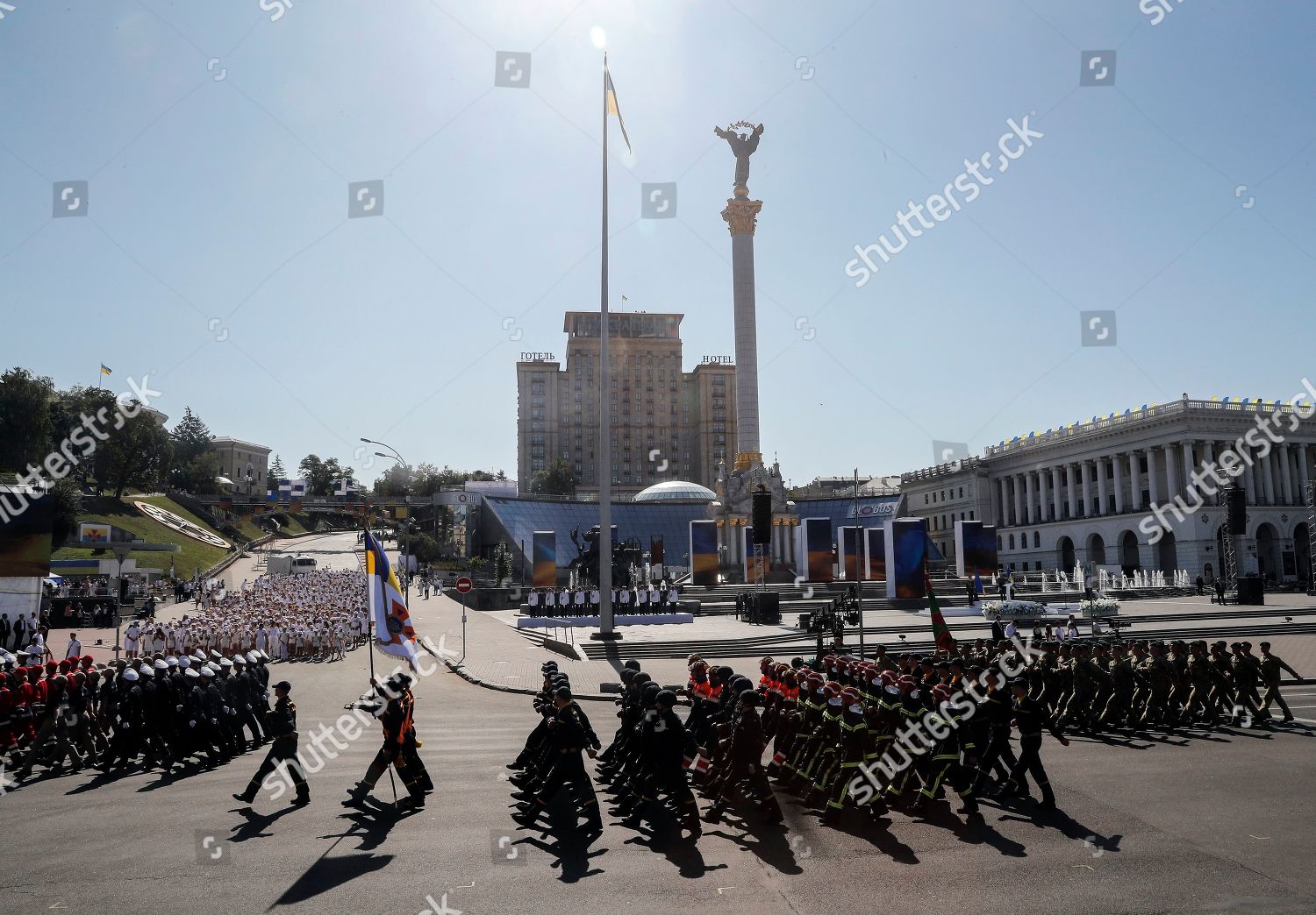 Ukrainian Servicemen Rescuers March On Independence Editorial Stock ...
