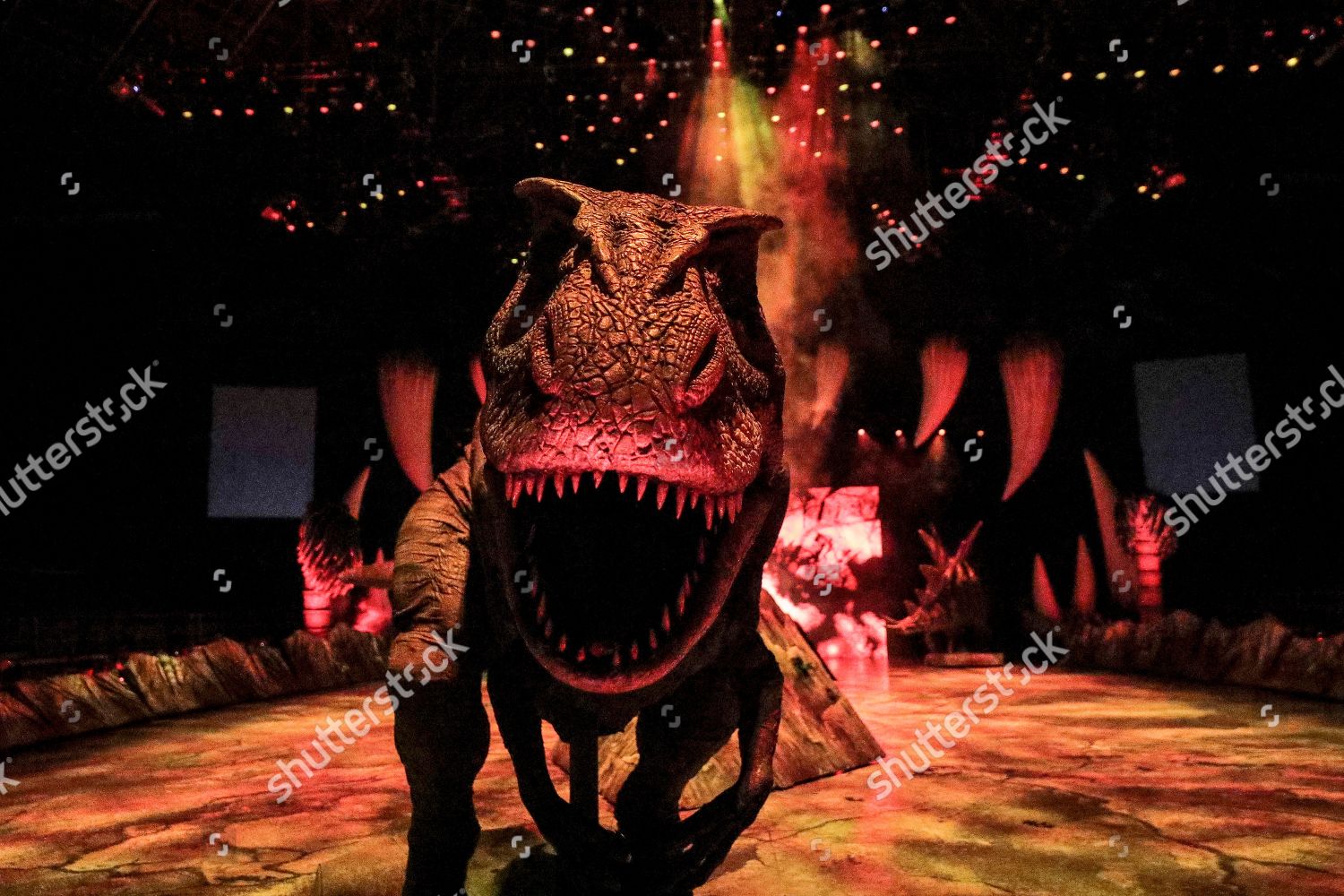 Animatronic Allosaurus On Display During Technical Editorial Stock ...