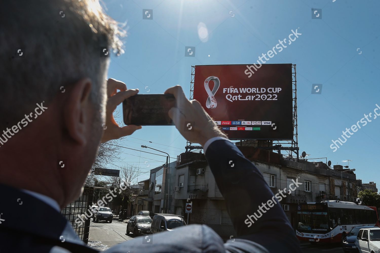 Man Takes Picture Billboard Announcing Fifa Editorial Stock Photo ...