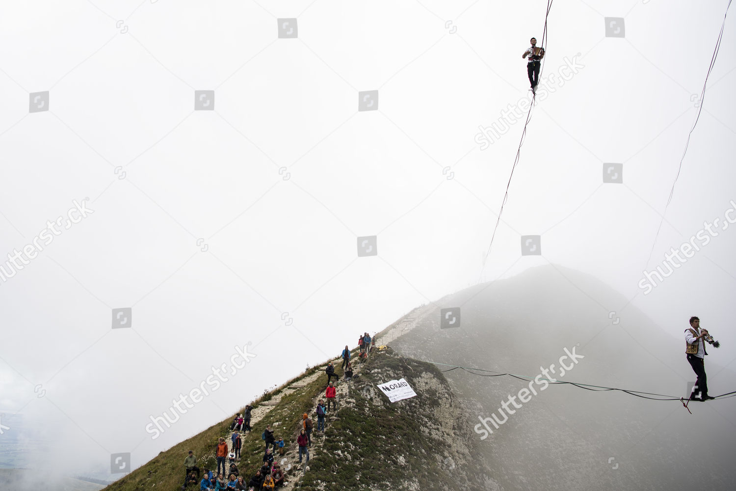 Two Highliner Perform During Highline Extreme Editorial Stock Photo ...