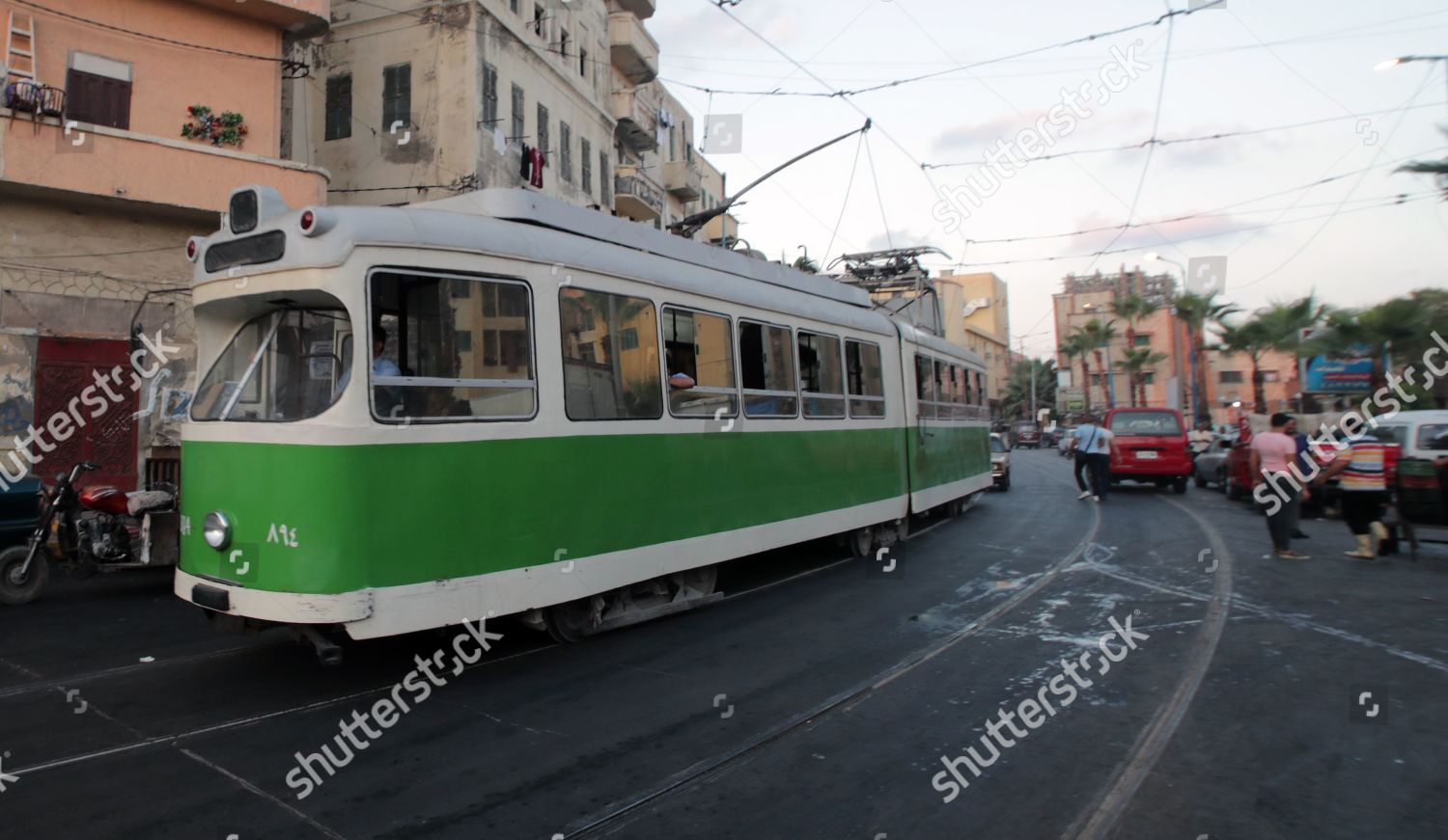Old Tram Crosses Street Alexandria Egypt Editorial Stock Photo - Stock ...