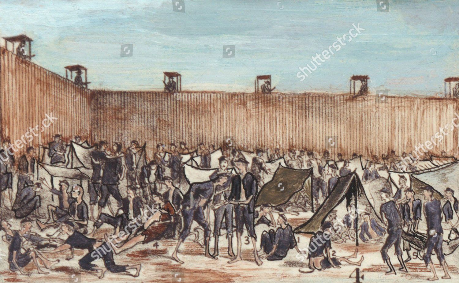 Andersonville Prison Corner Stockade Guard Posts Editorial Stock Photo - Stock Image | Shutterstock