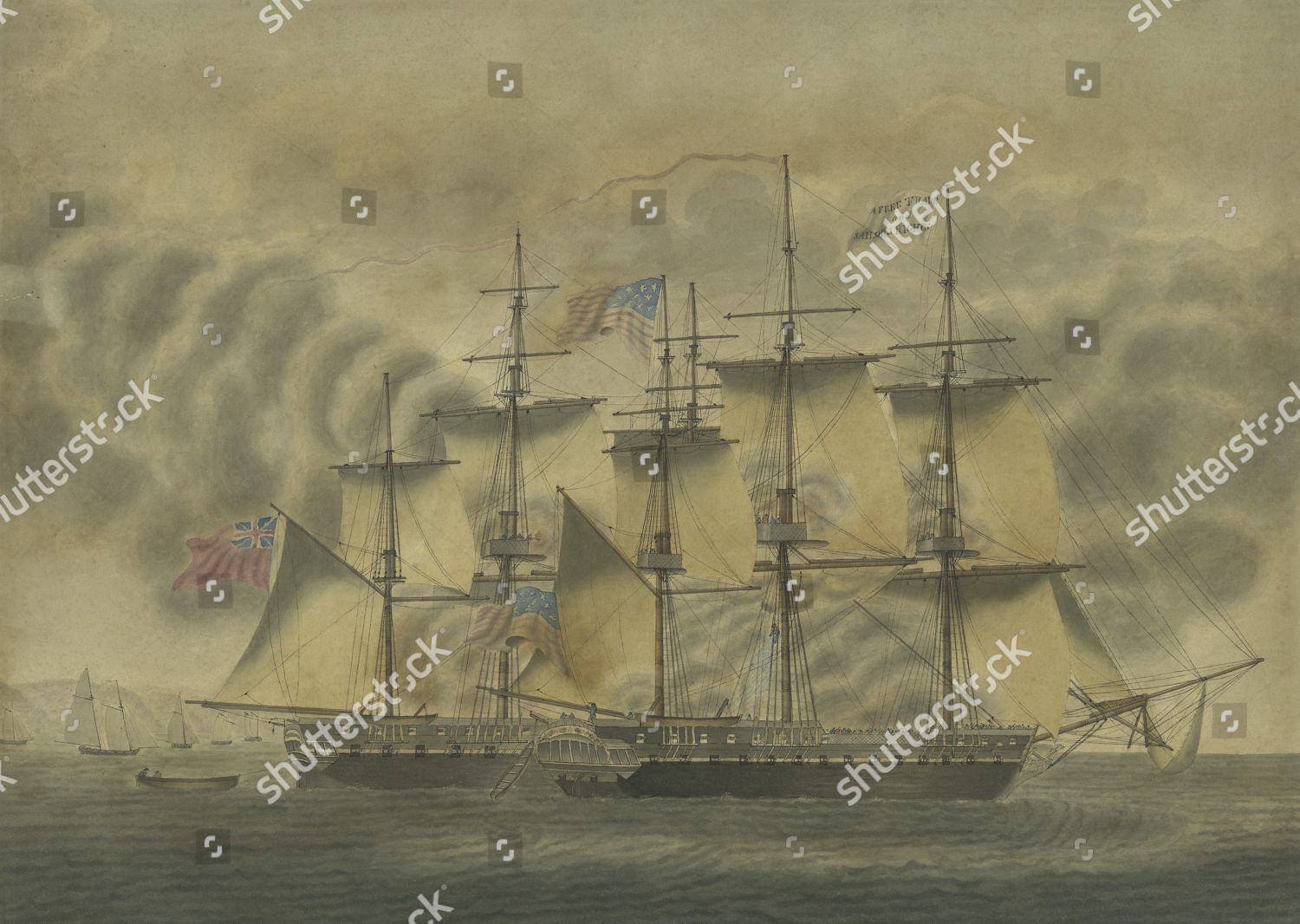 War 1812 Battle Between Frigates Uss Editorial Stock Photo - Stock ...