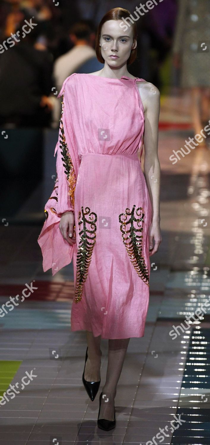 Model Presents Creation By Prada During Editorial Stock Photo - Stock ...