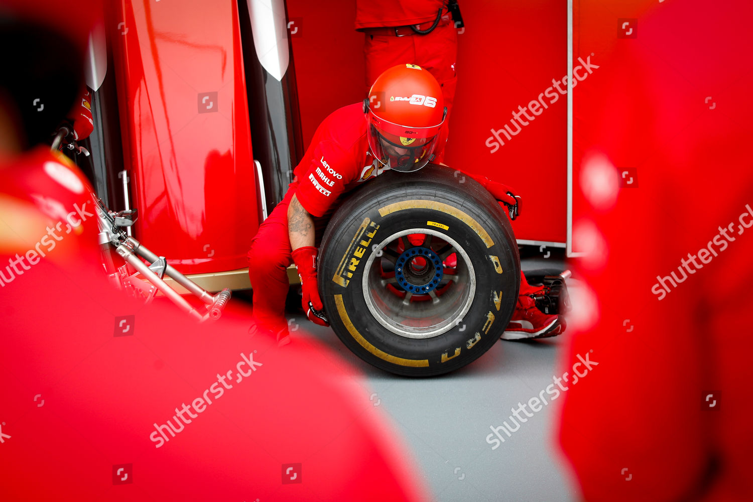 Scuderia Ferrari Mechanics Practice Drills Marina Editorial Stock Photo ...