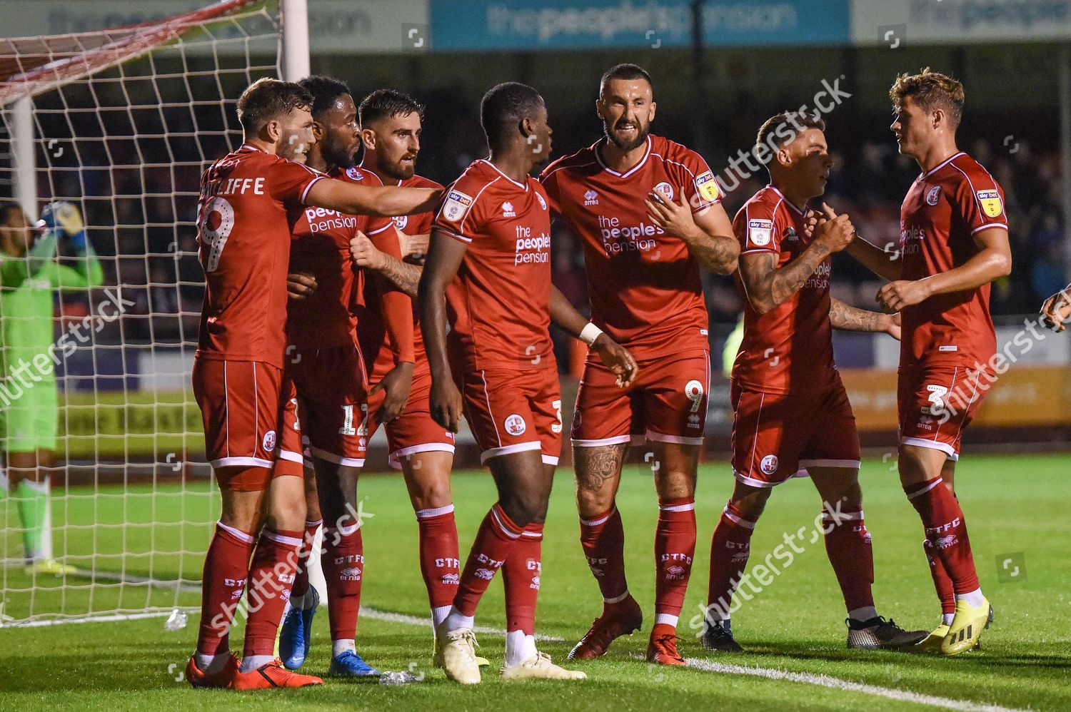 Crawley Players Celebrate Goal Editorial Stock Photo - Stock Image ...