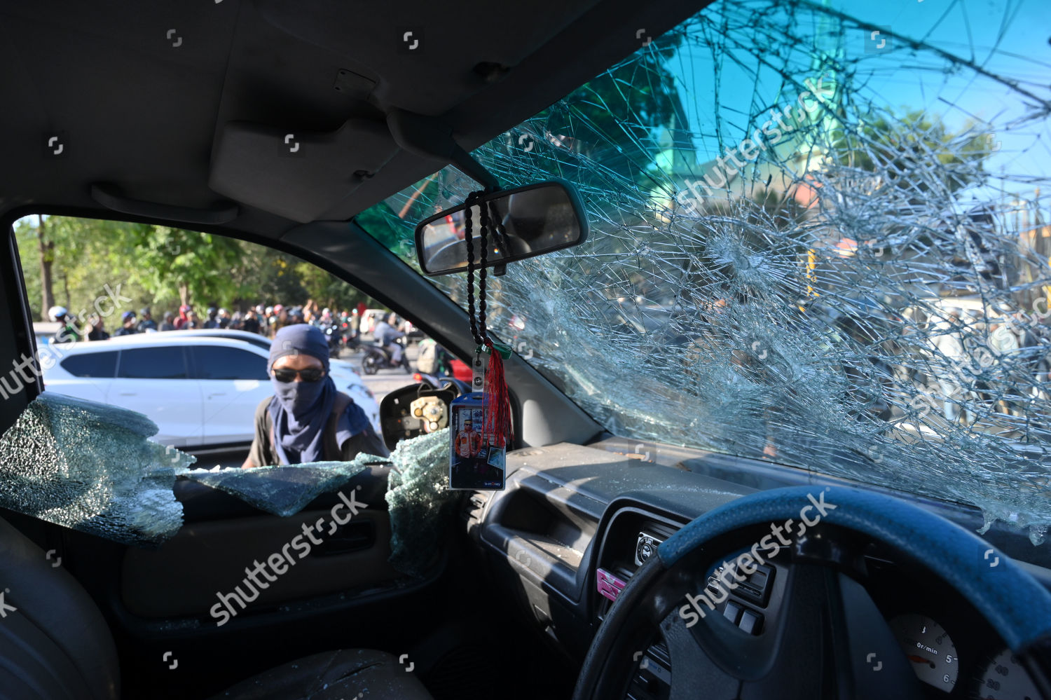 Damaged Government Official Car During Demonstration Editorial Stock ...