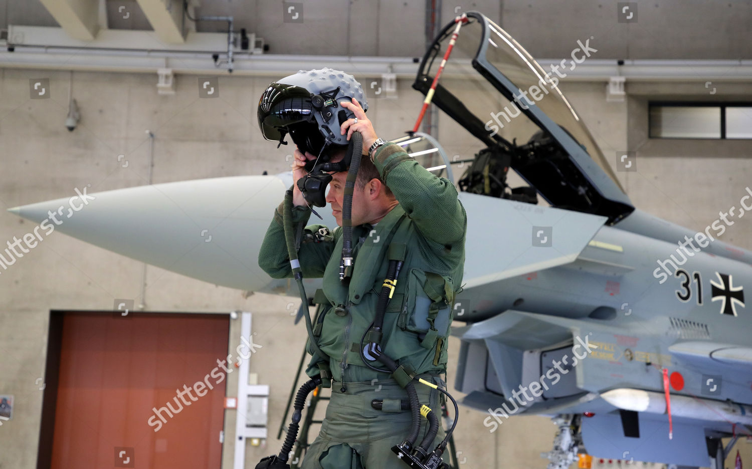Eurofighter Pilot Prepares Demonstration Tactical Air Editorial Stock ...
