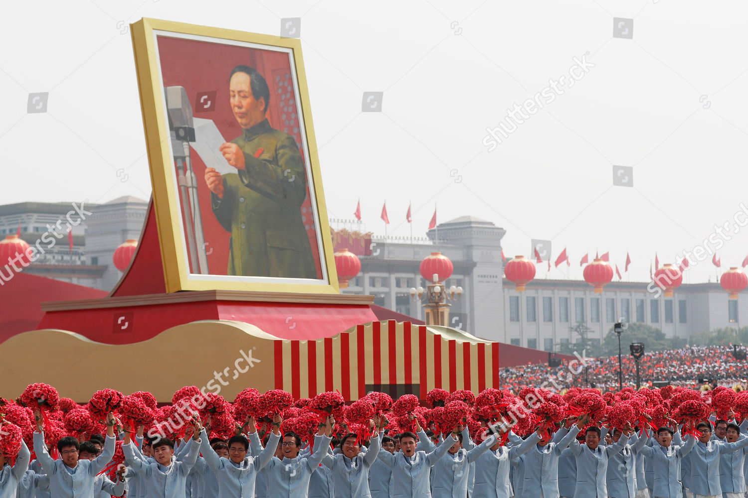 Float Carrying Portrait Late Chinese Leader Editorial Stock Photo ...